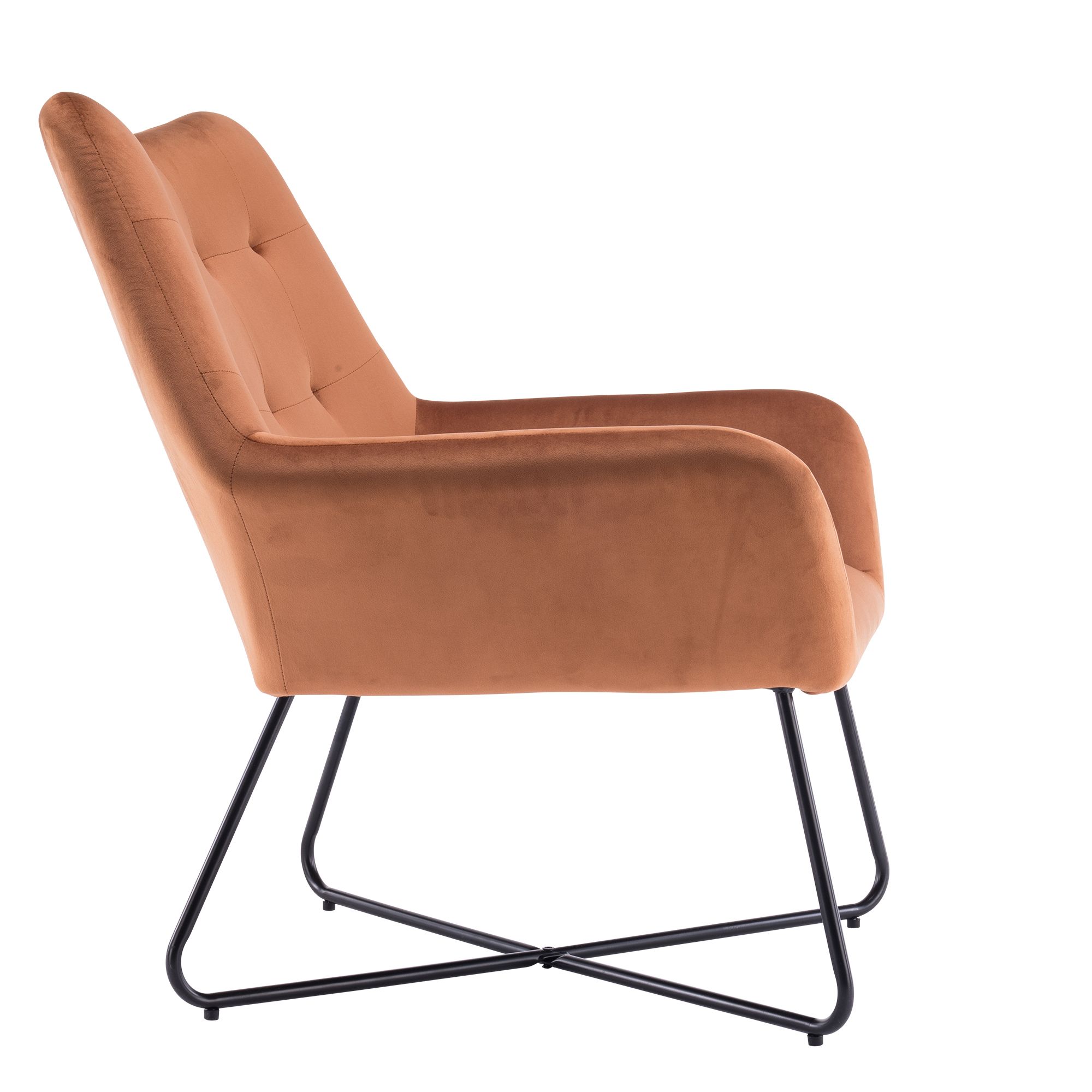 Turio Burnt orange Velvet effect Chair (H)865mm (W)750mm (D)800mm | DIY ...