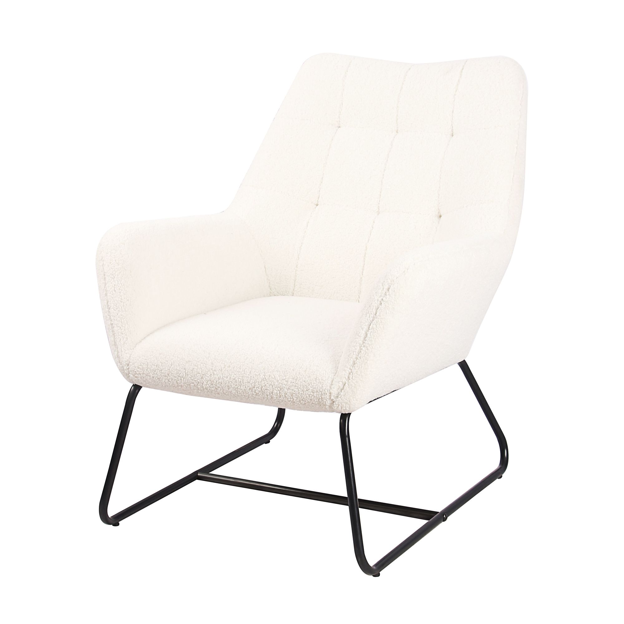 Turio Cream Bouclé effect Relaxer chair (H)800mm (W)650mm (D)815mm
