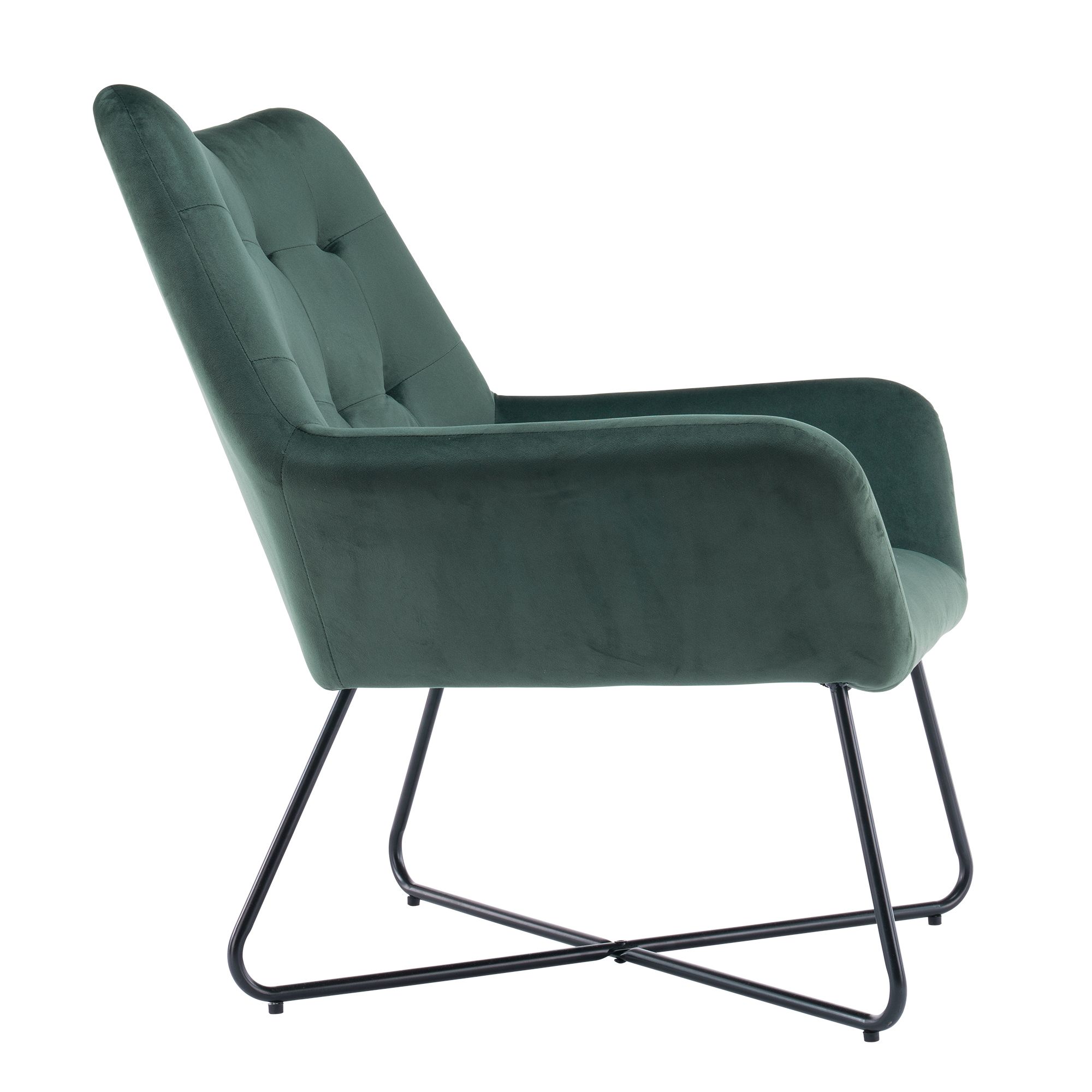 Turio Forest green Velvet effect Chair (H)865mm (W)750mm (D)800mm