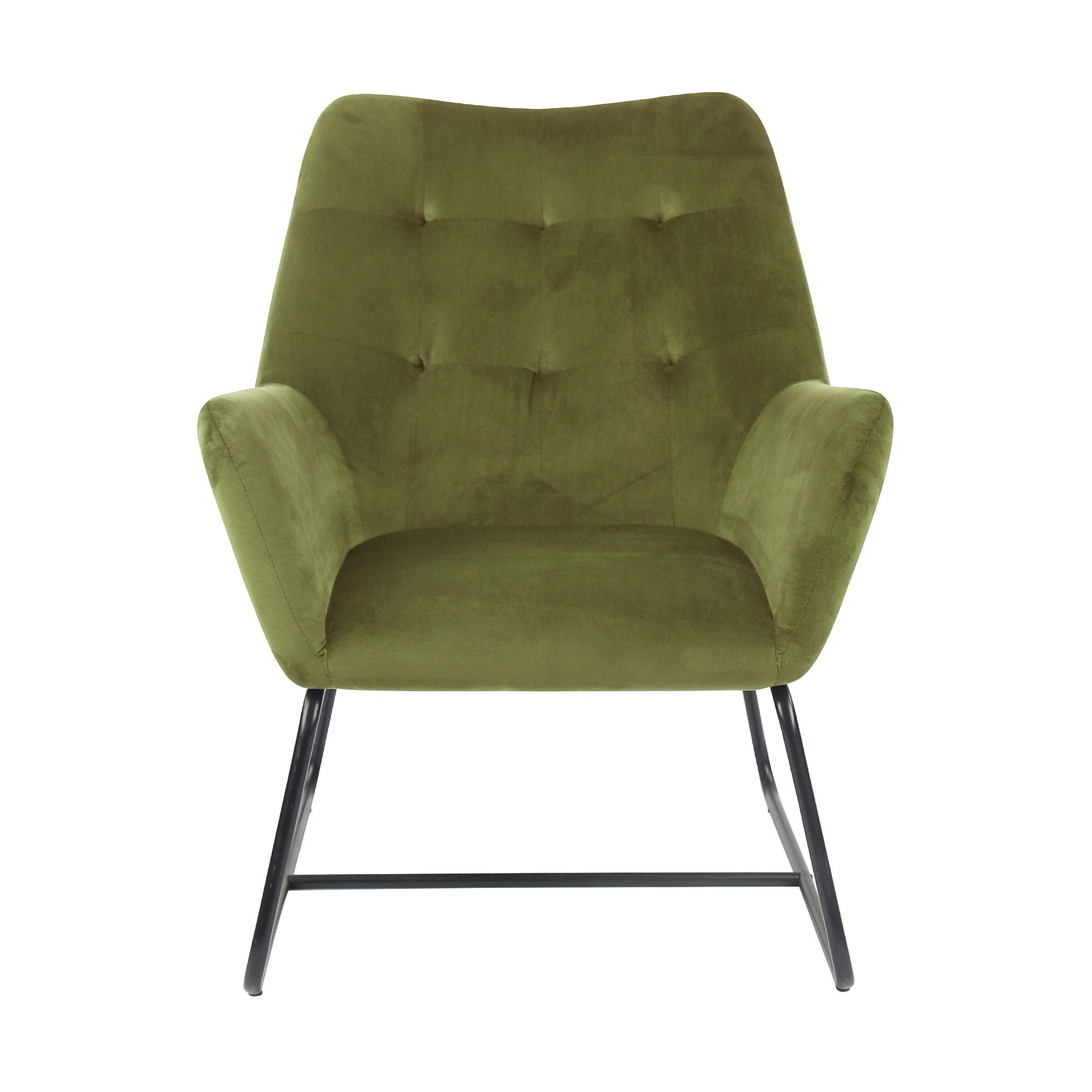 Turio Green Velvet effect Relaxer chair (H)800mm (W)650mm (D)815mm