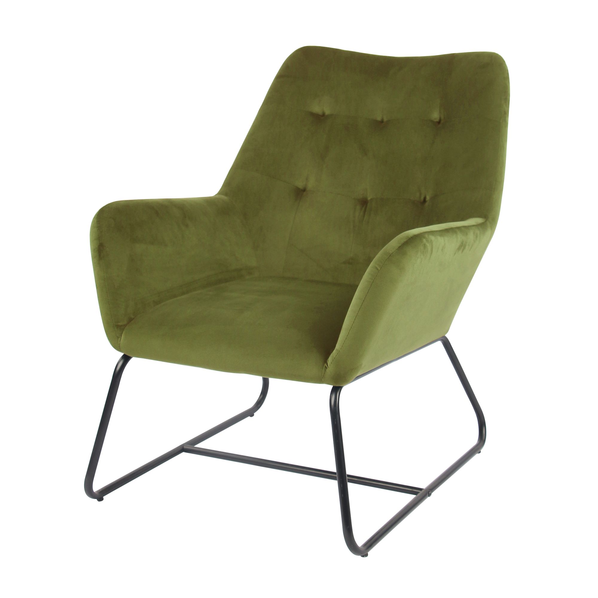 Turio Green Velvet effect Relaxer chair (H)800mm (W)650mm (D)815mm