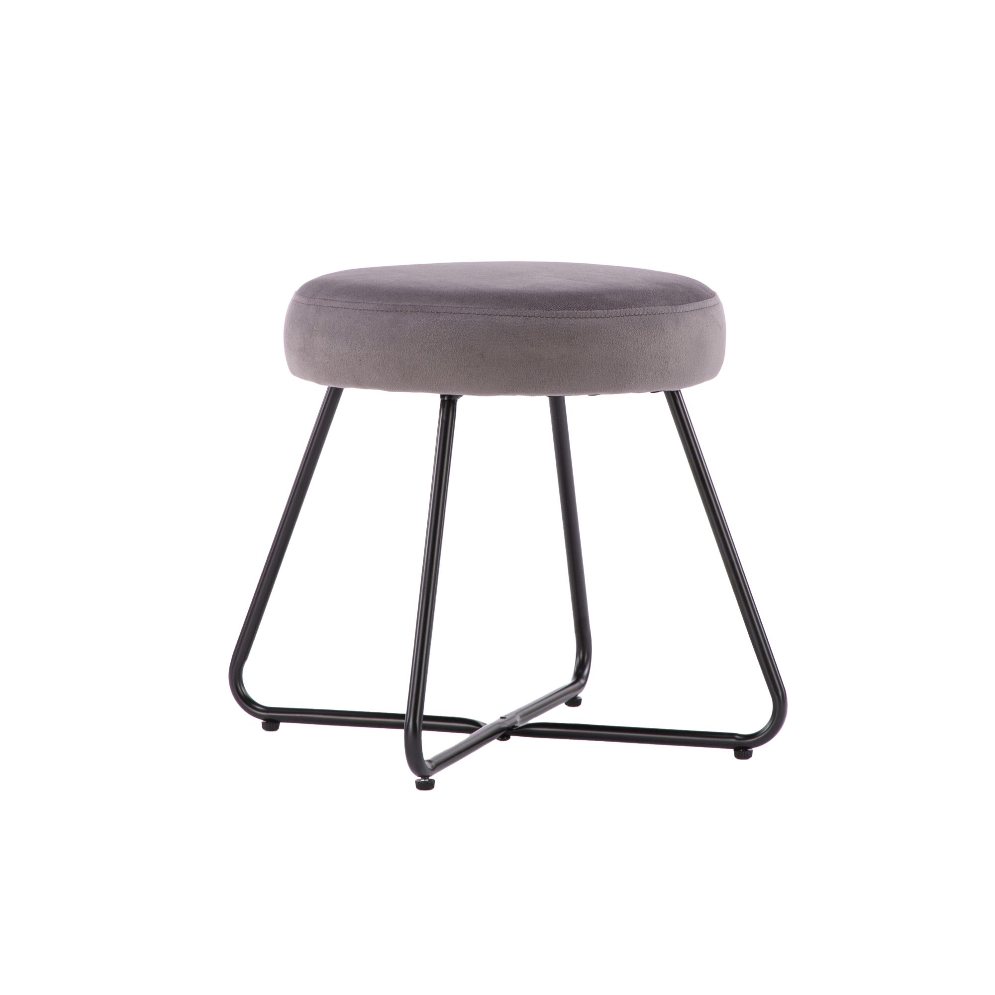 Turio Grey Velvet effect Stool | DIY at B&Q