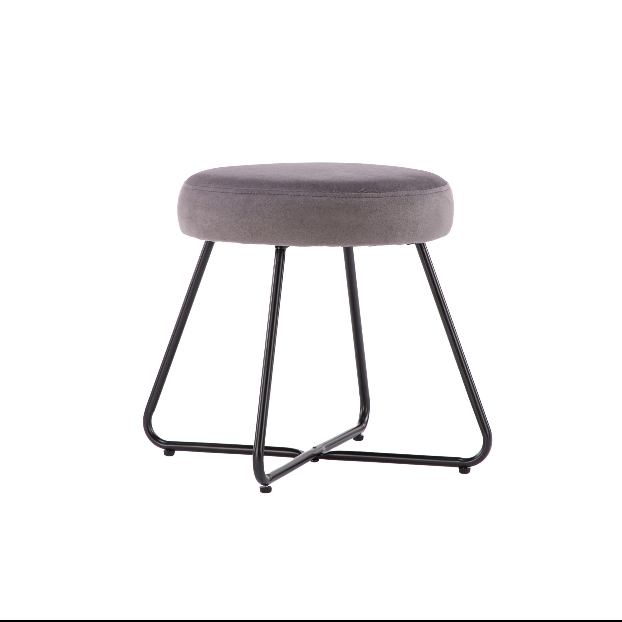 Turio Grey Velvet effect Stool | DIY at B&Q