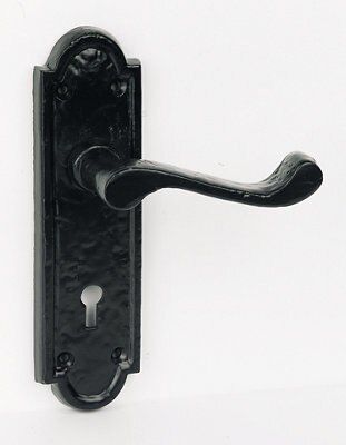 Turnberry Black Lock Door handle (L)98mm | DIY at B&Q