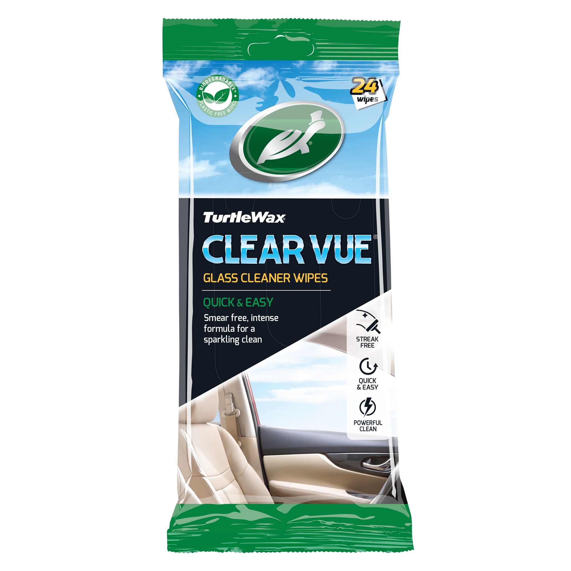 Turtle Wax ClearVue Multi-purpose Window wet wipes, Pack of 24
