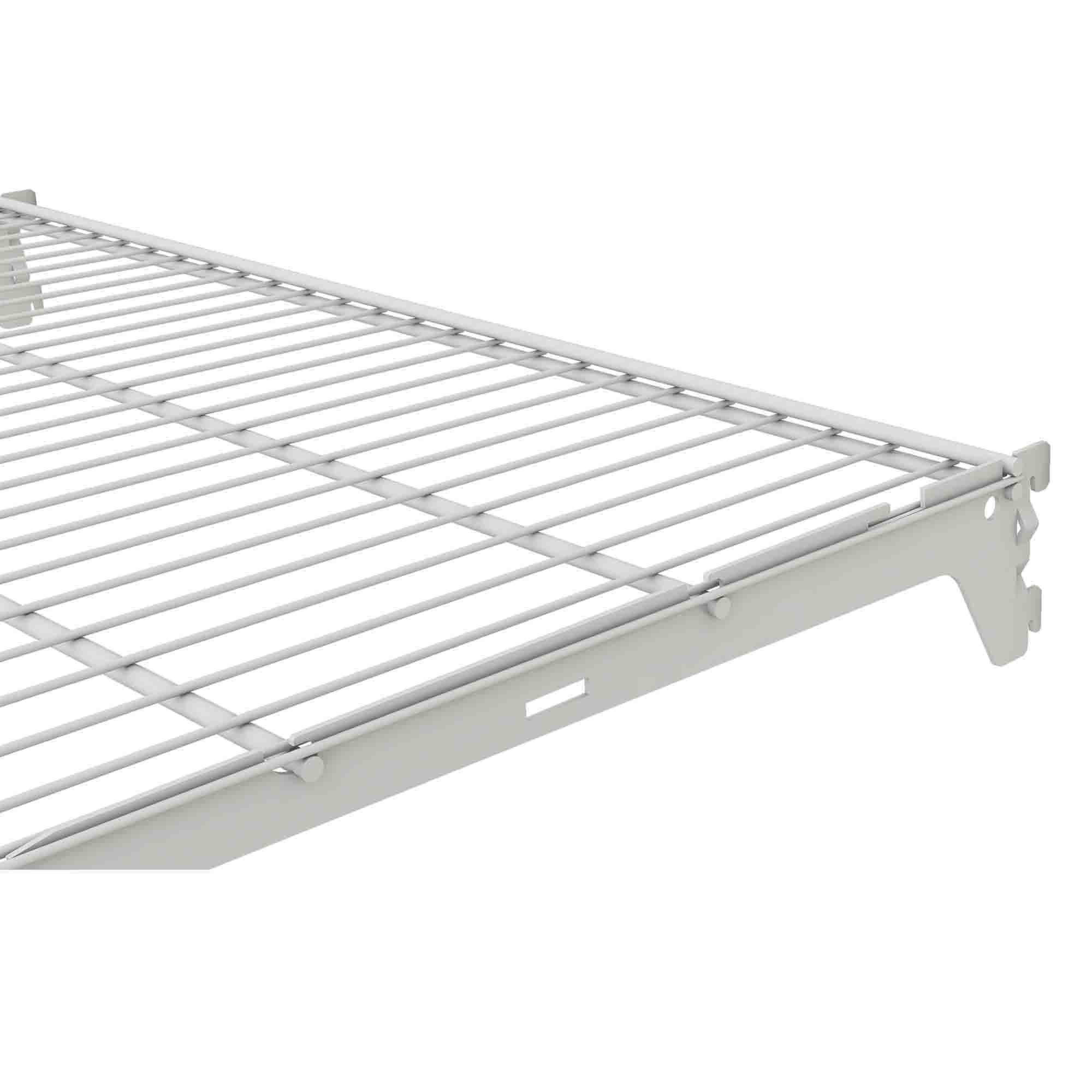 Twin slot Modular White Metal Rectangular Shelf (L)66cm x (D)41.7cm