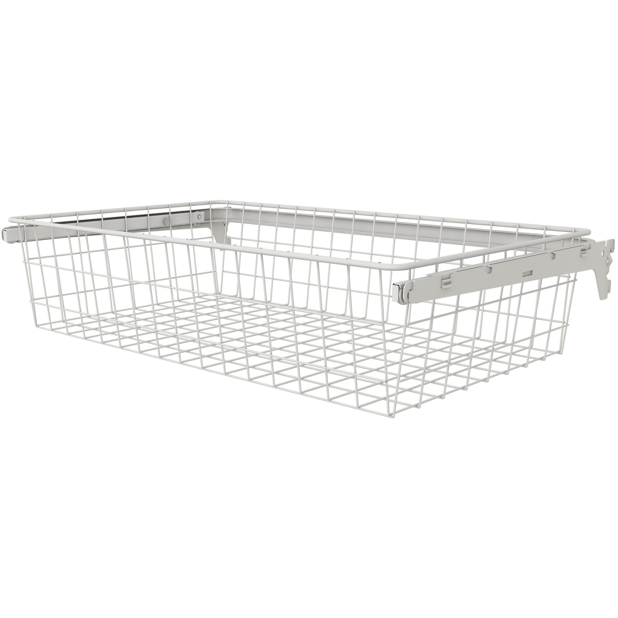 Twinslot Wire White Steel Nestable Storage basket (H)15cm (W)66.2cm (D ...