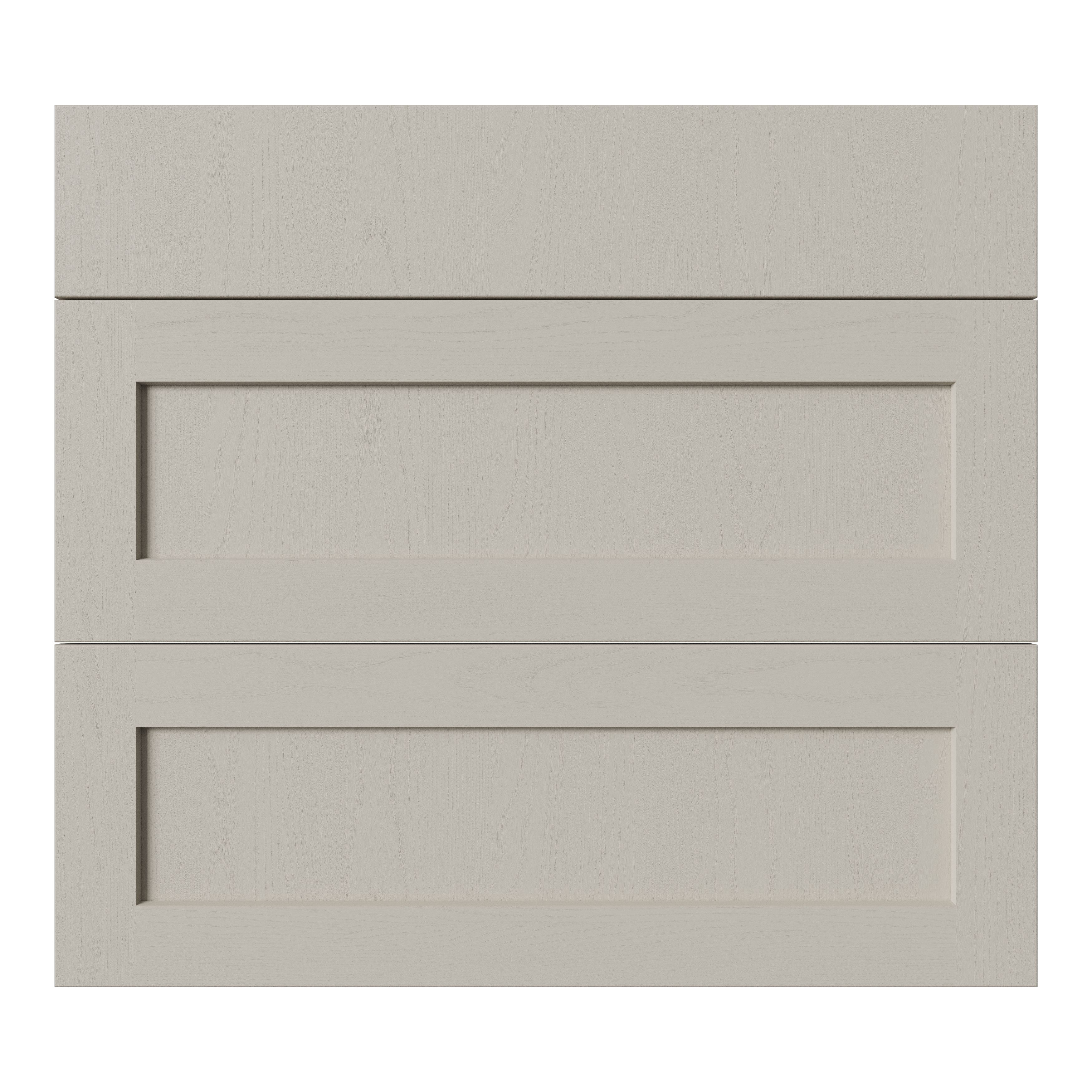 Tydeman Matt pebble Shaker 3 drawer cabinet front (H)720mm (W)797mm (T)20mm