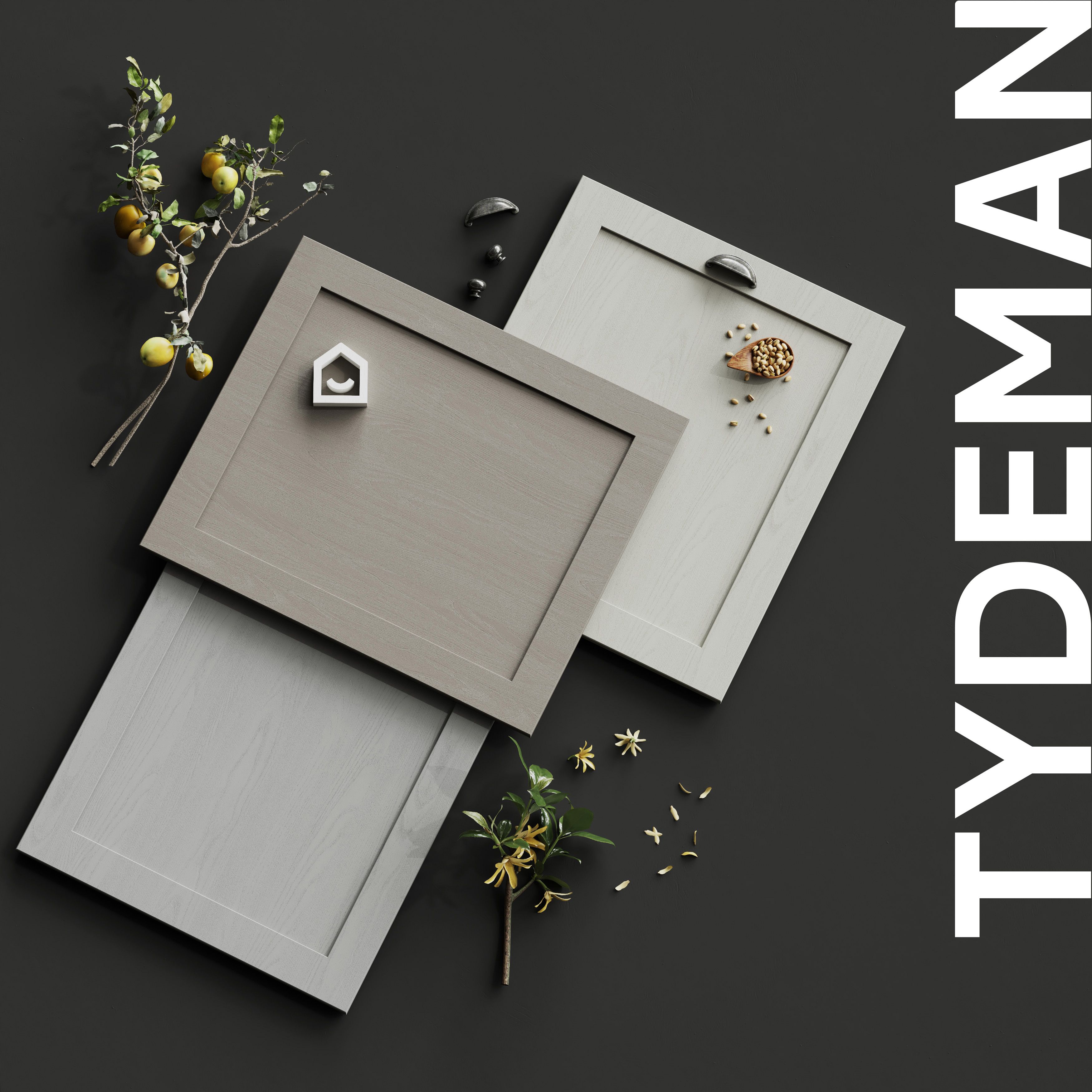 Tydeman Matt porcelain Shaker 70:30 Larder Cabinet door (W)500mm (H ...