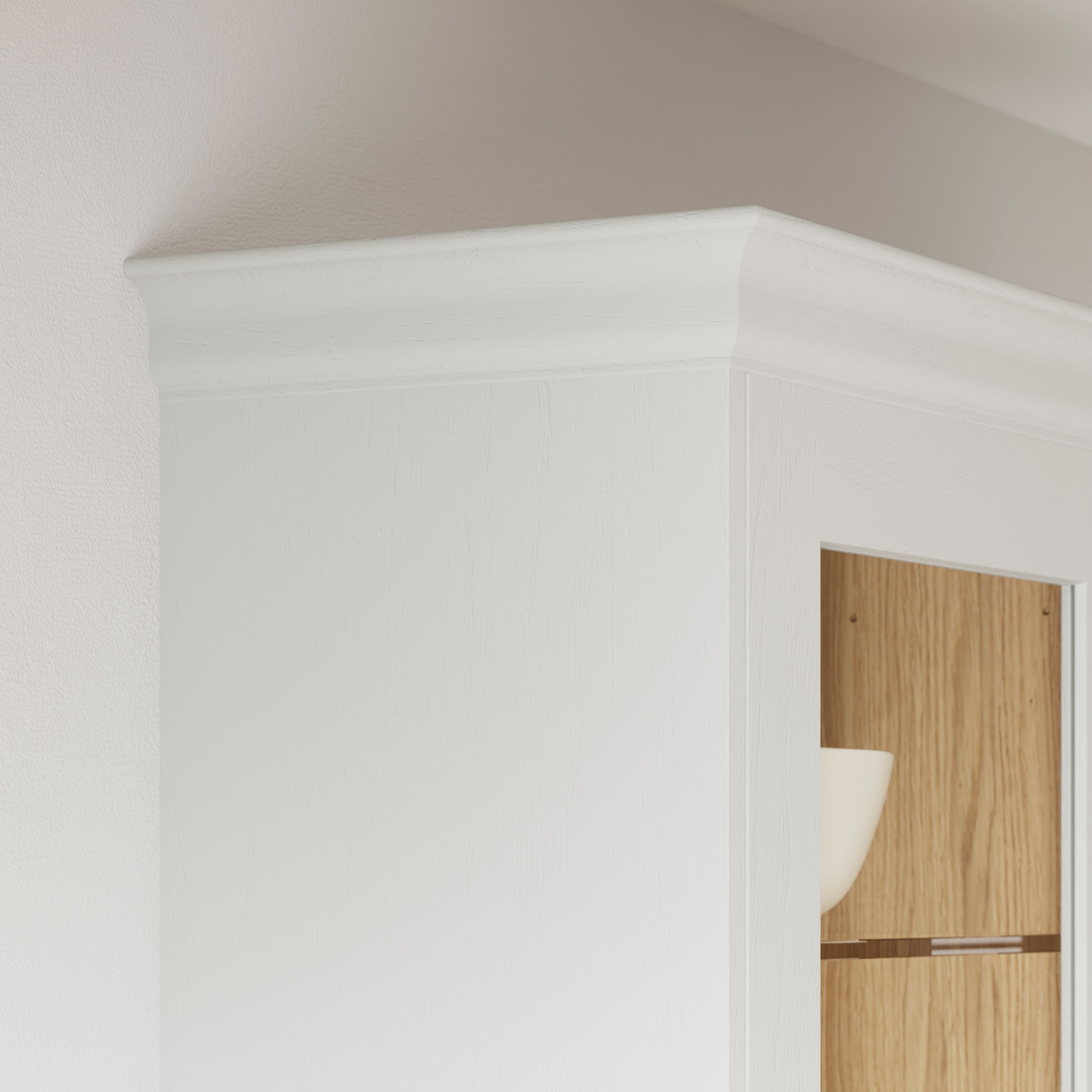 Tydeman Matt porcelain Straight Cornice, (L)2400mm (H)74mm