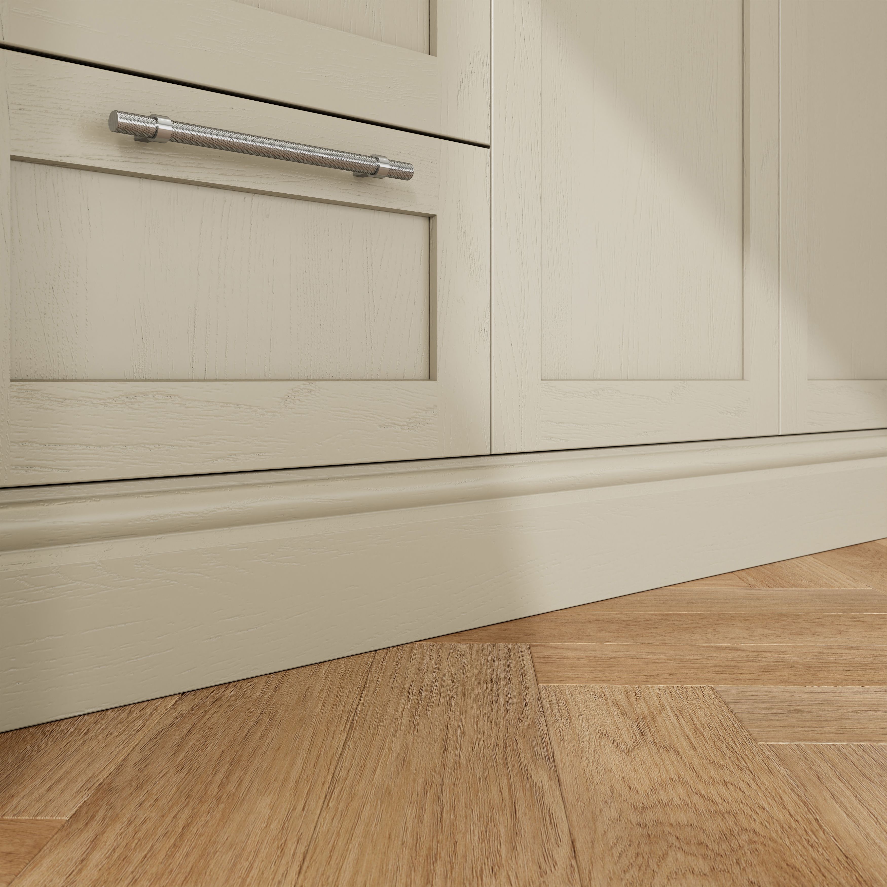 Tydeman Pebble Painted wood effect Curved Stepped Plinth, (L)2400mm