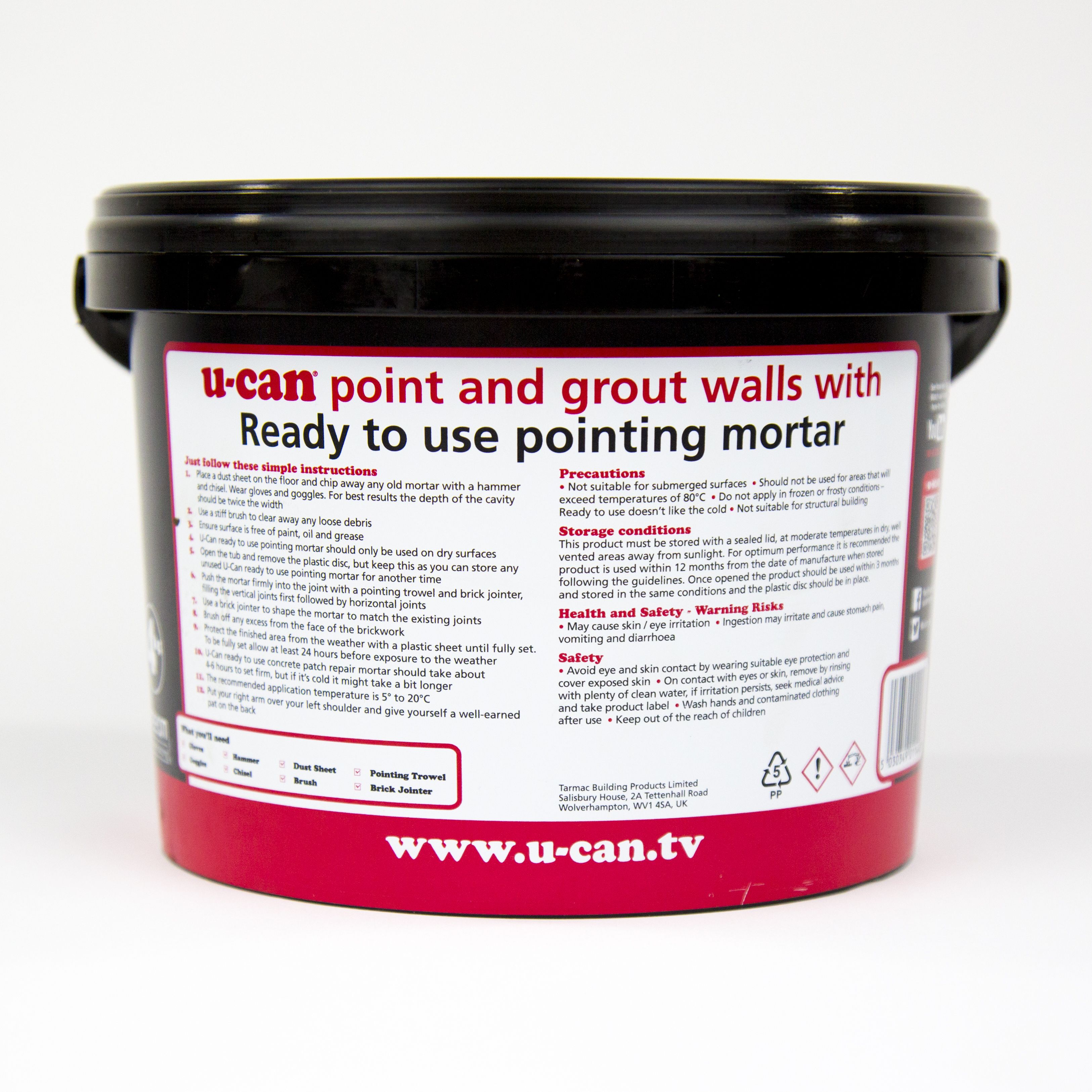 U-Can Mortar, 4kg Tub - Ready mixed