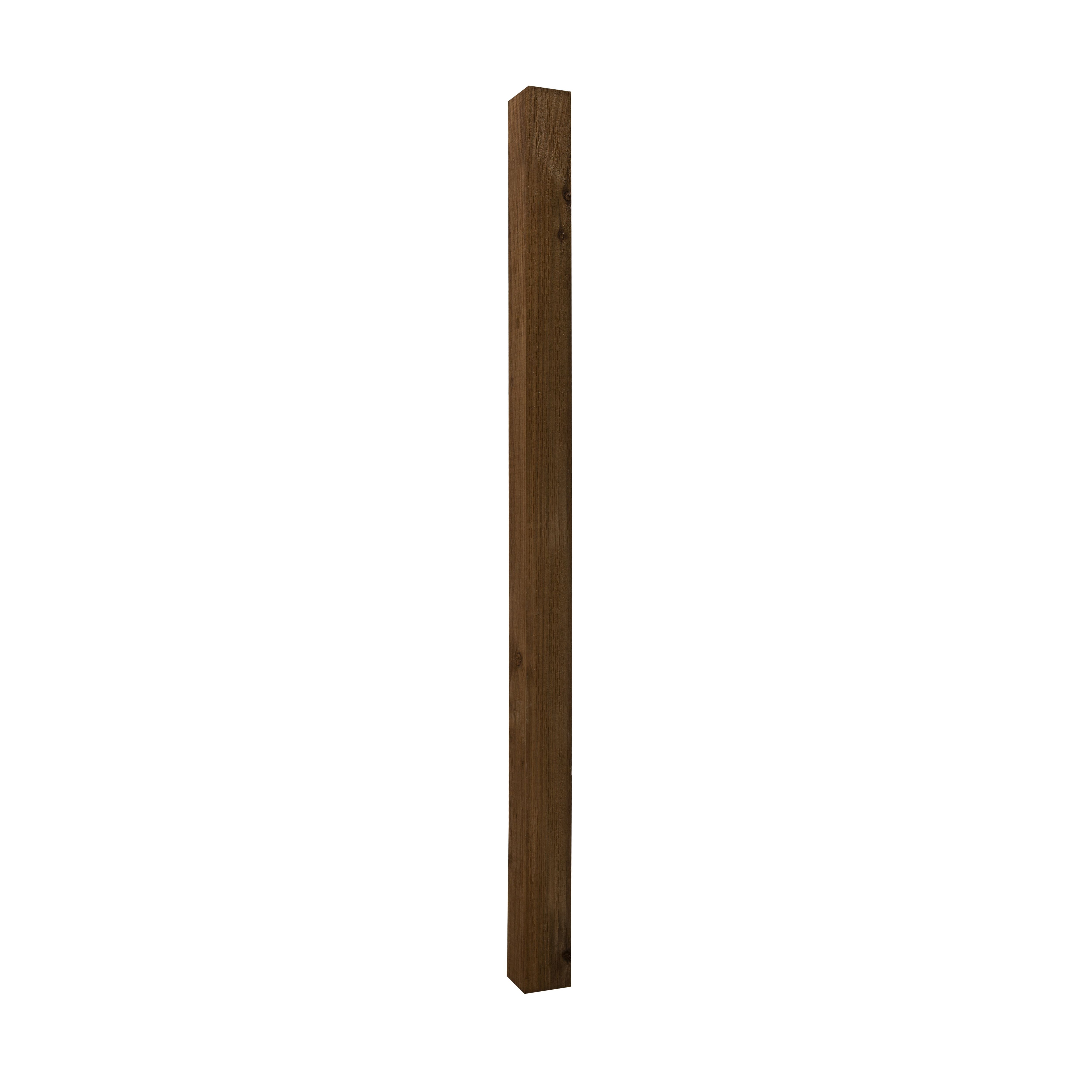 UC4 Brown Square Wooden Fence post (H)1.8m (W)100mm, Pack of 3 | DIY at B&Q