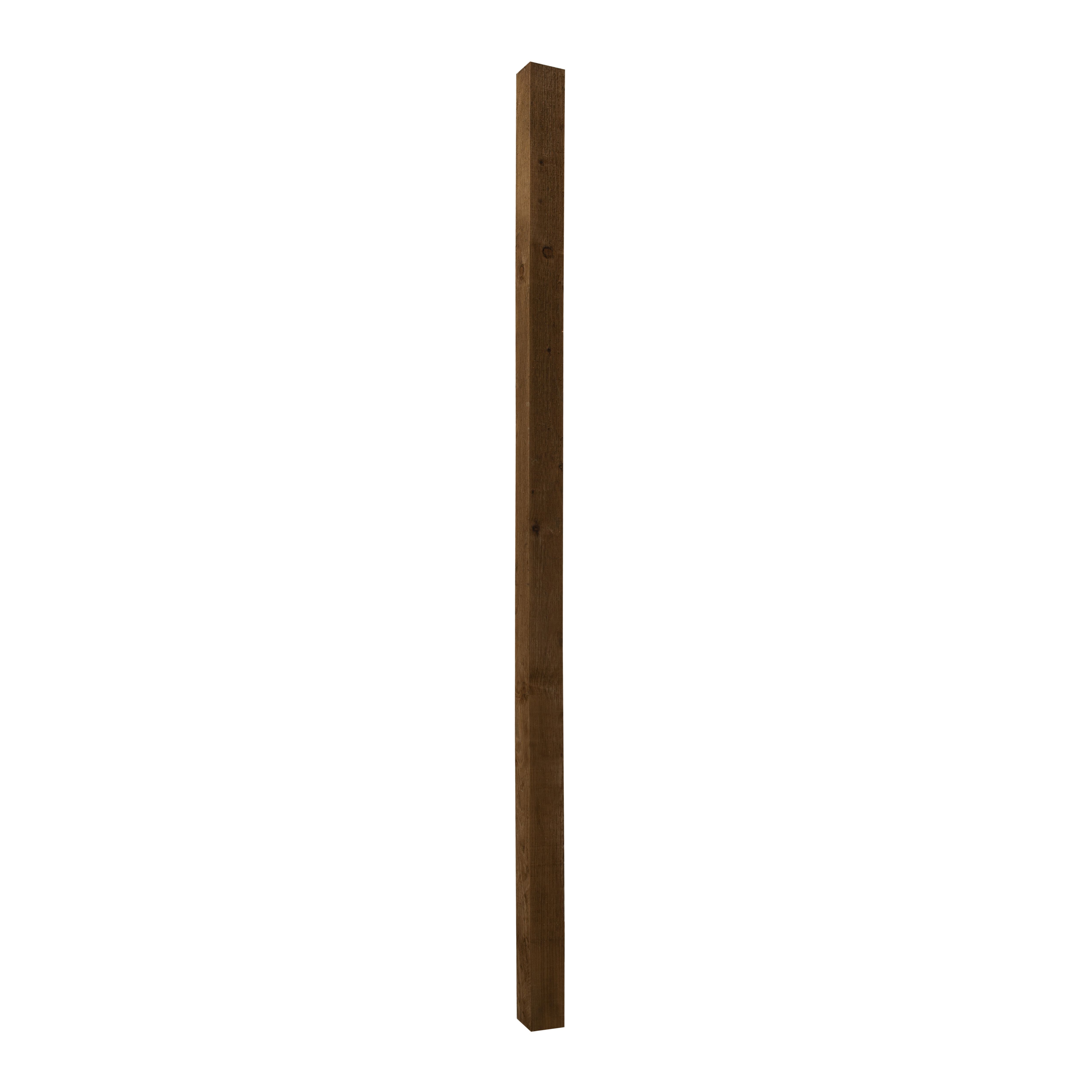 UC4 Brown Square Wooden Fence post (H)2.1m (W)75mm, Pack of 4 | DIY at B&Q