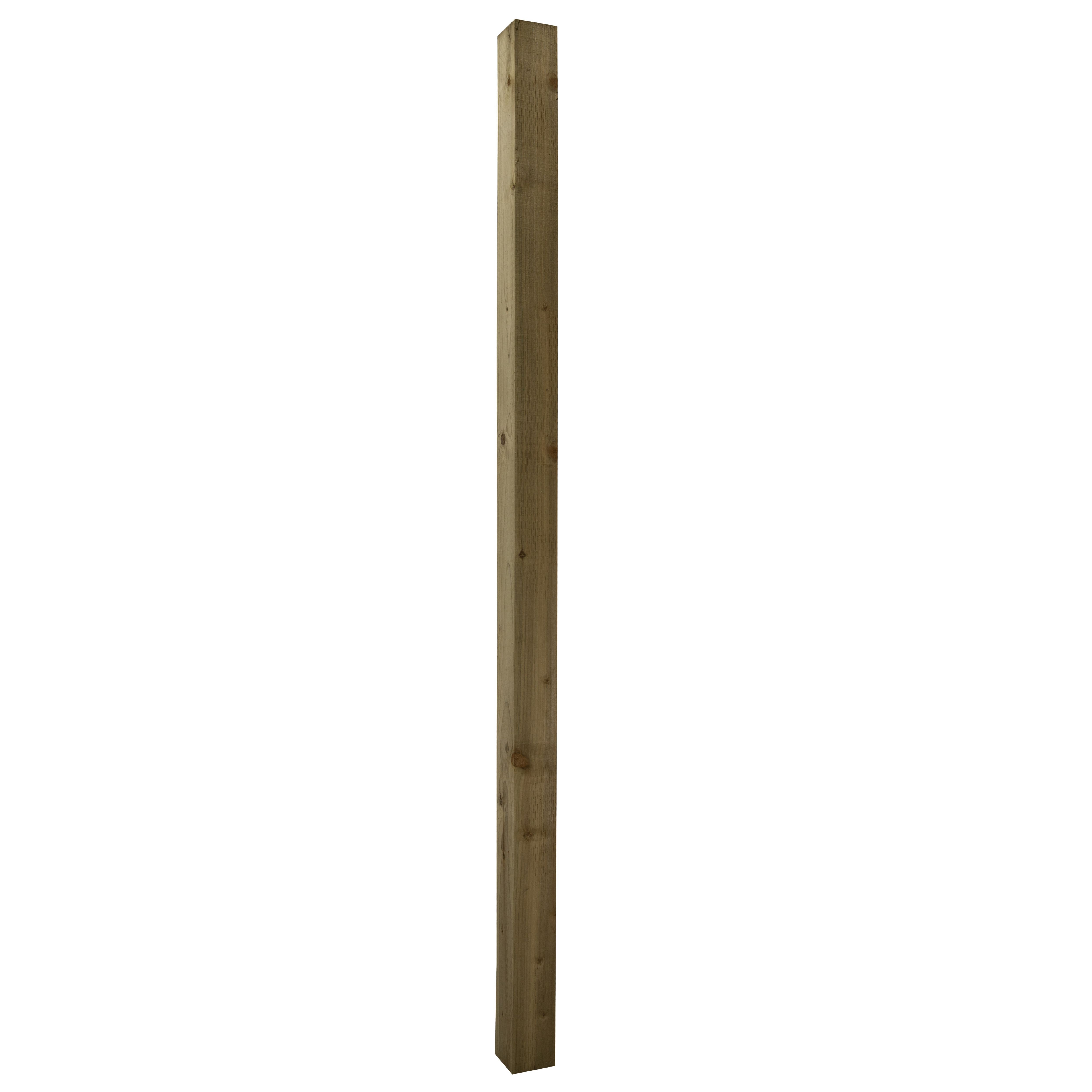 UC4 Green Square Wooden Fence post (H)2.4m (W)100mm, Pack of 4 | DIY at B&Q