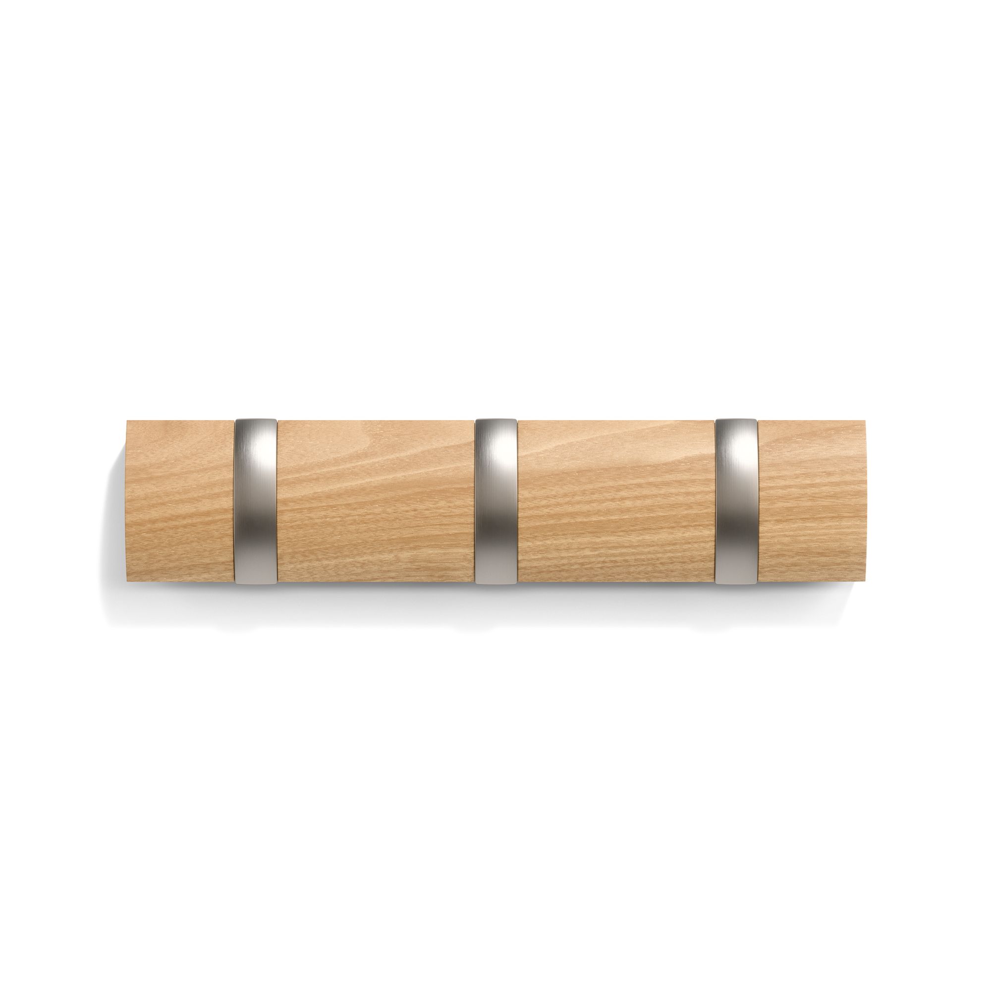 Umbra Flip Polished Gloss Natural Wood 3 Hook rail (L)304.8mm (H)31.75mm