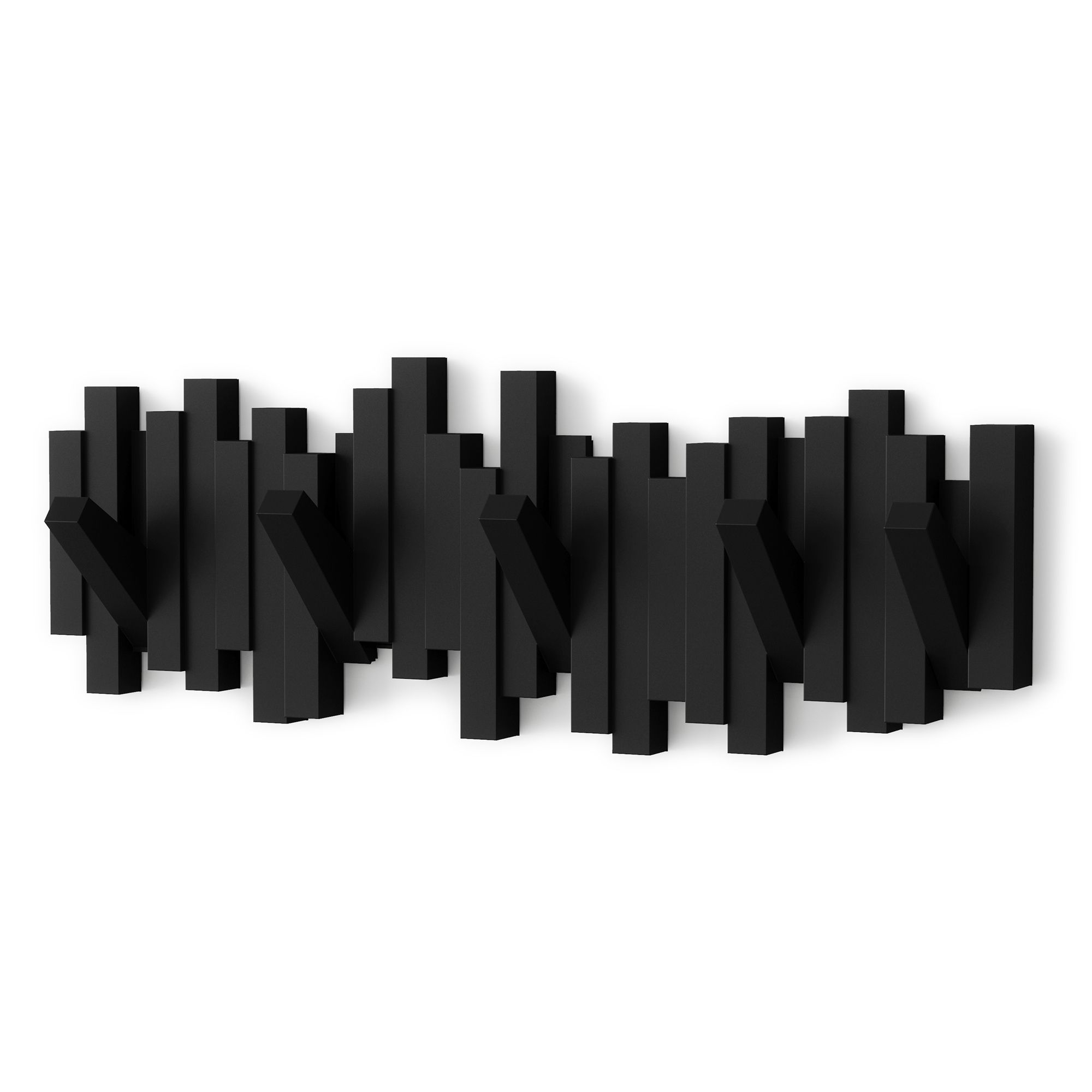 Umbra Sticks Matt Black 5 Hook rail (L)492.25mm (H)28.7mm