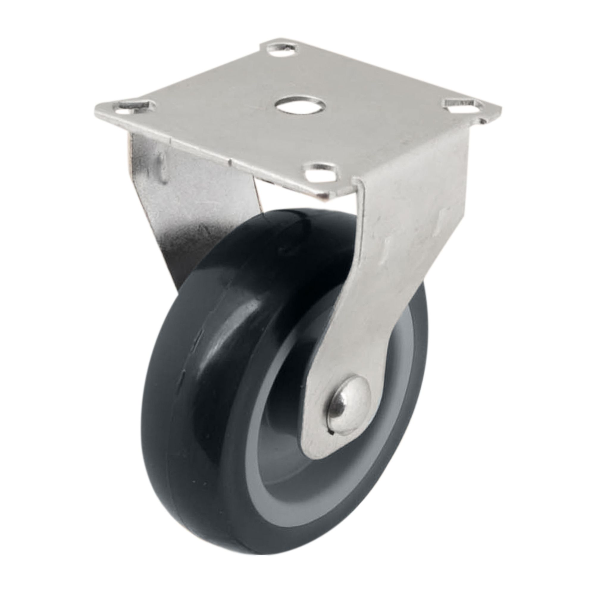 Unbraked Medium duty Fixed Castor WC108, (Dia)75mm (H)98.5mm (Max ...