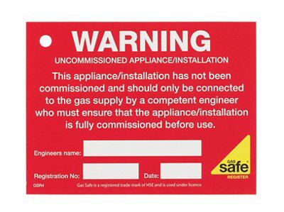Uncommissioned appliance Safety poster