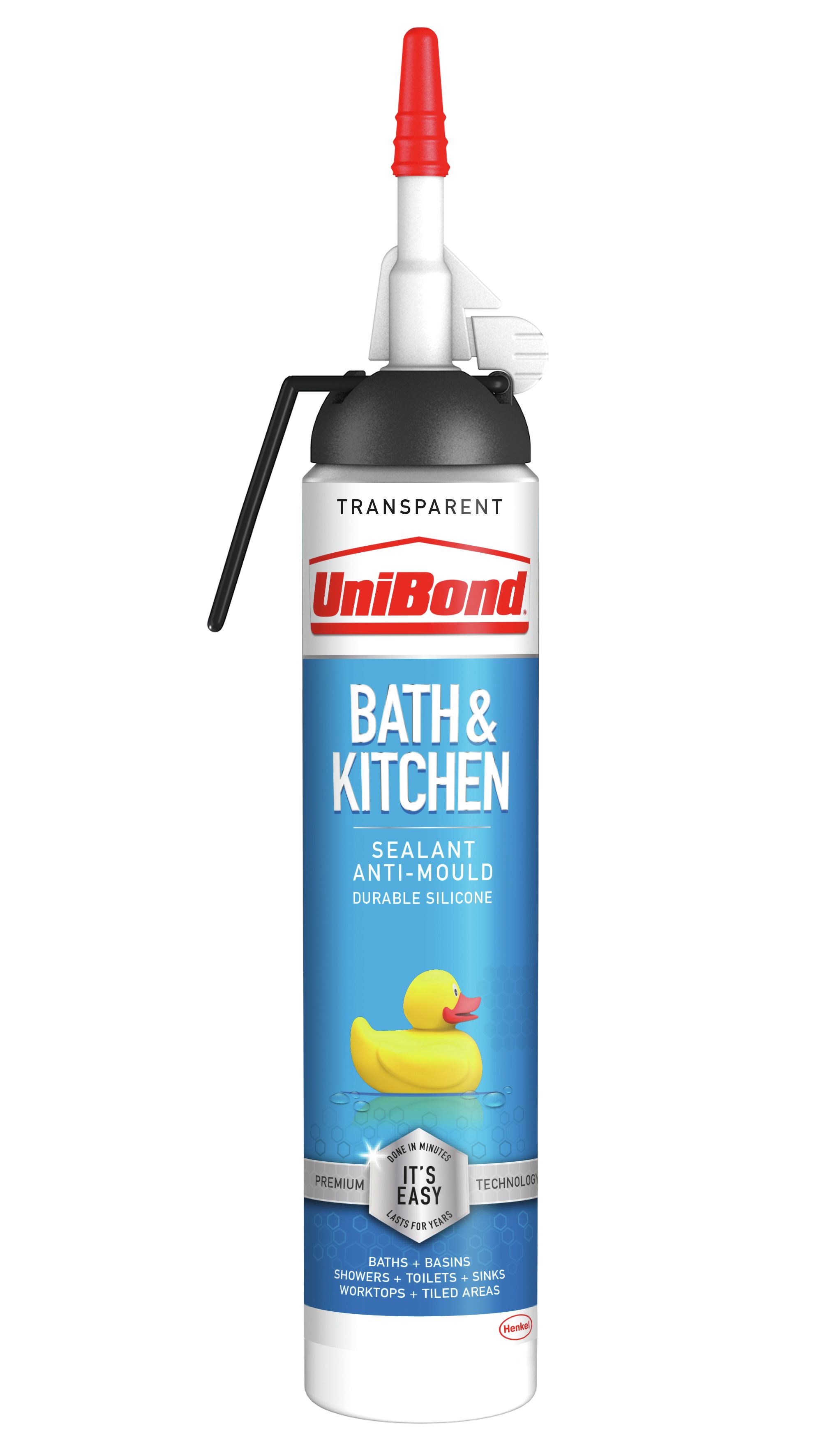 UniBond Bath & kitchen Transparent Silicone-based Pressurised cartridge ...
