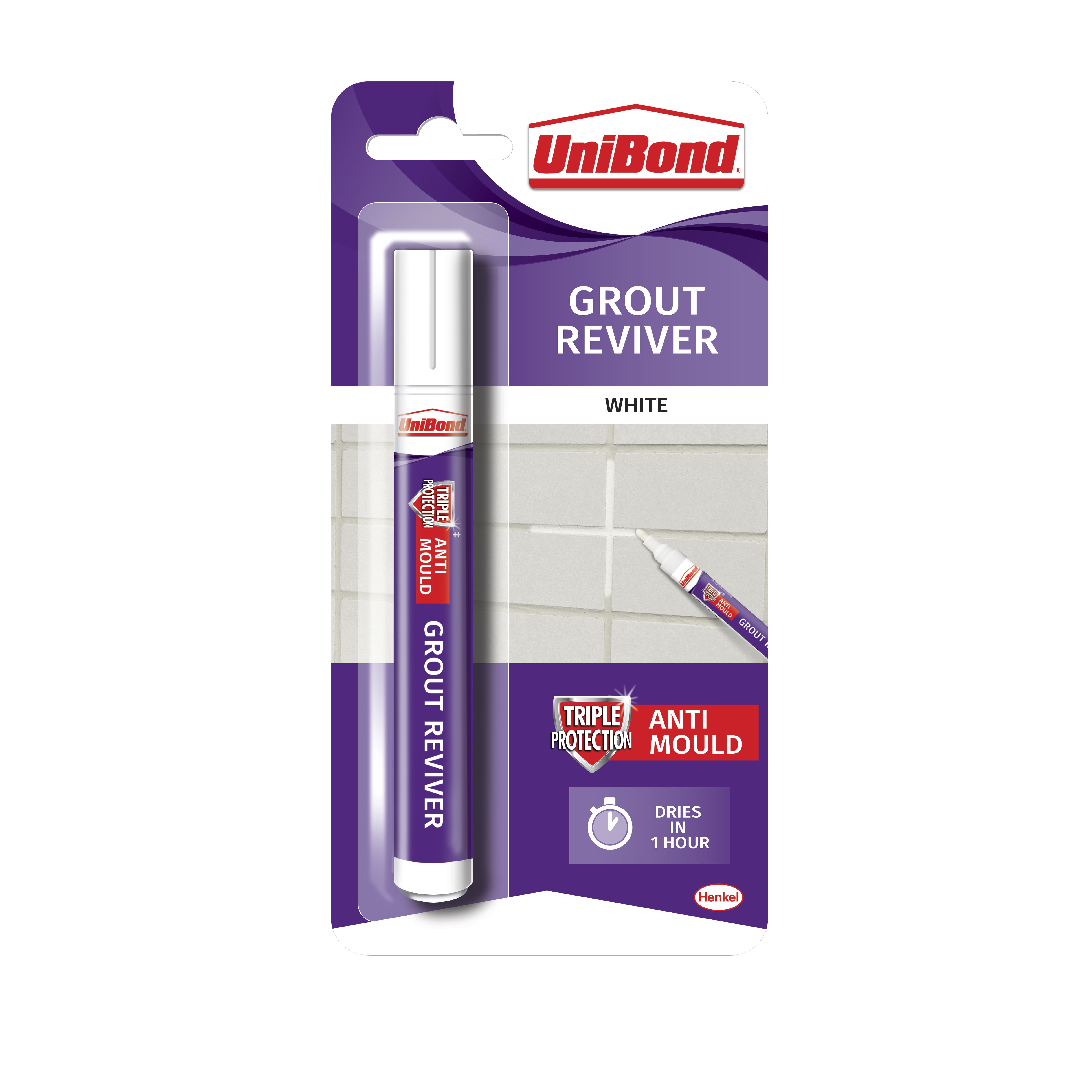 UniBond Grout Reviver Ice White Reviver Grout pen, 7ml | DIY at B&Q