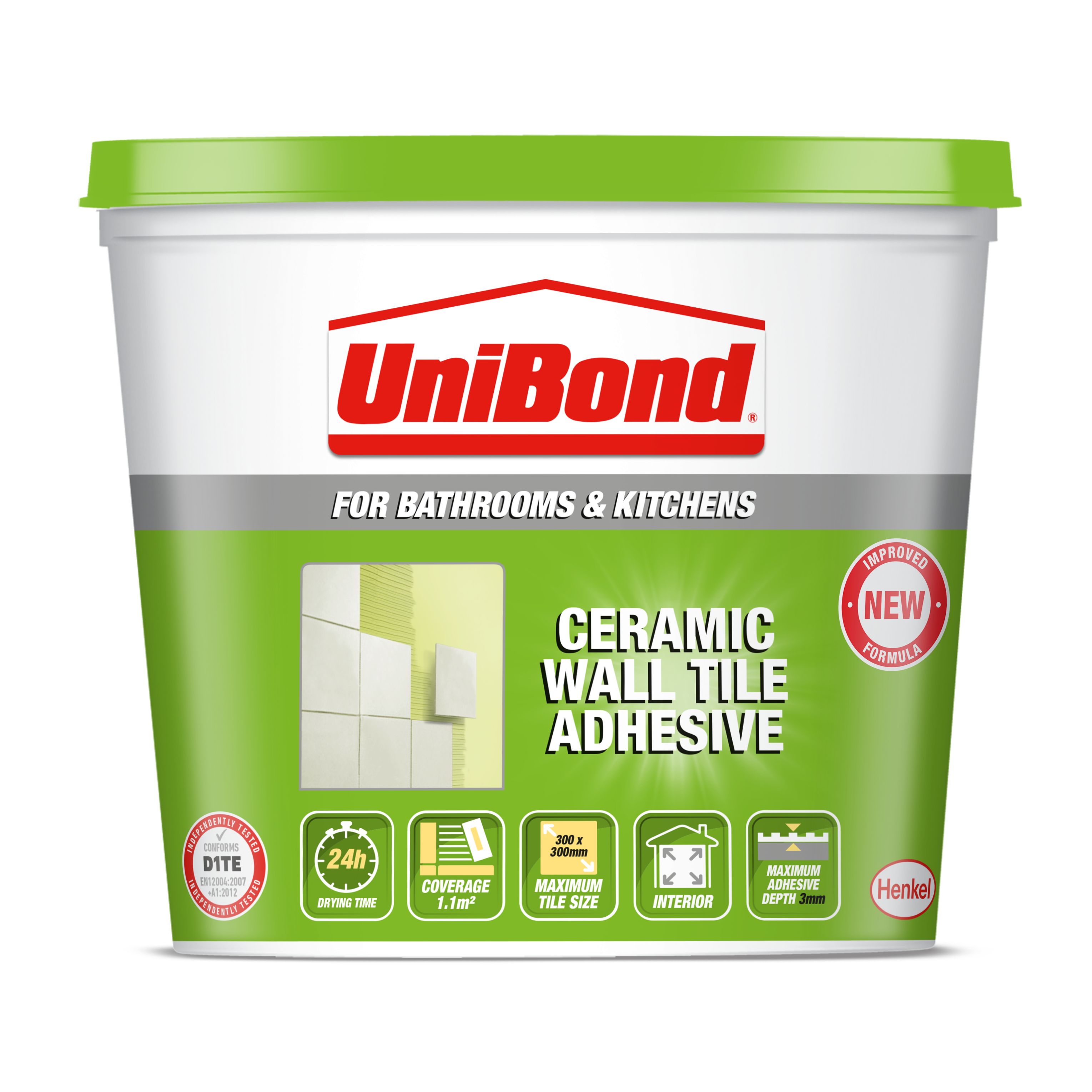 Buy UniBond Ready mixed Beige Tile Adhesive, 1.6kg | DIY at B&Q