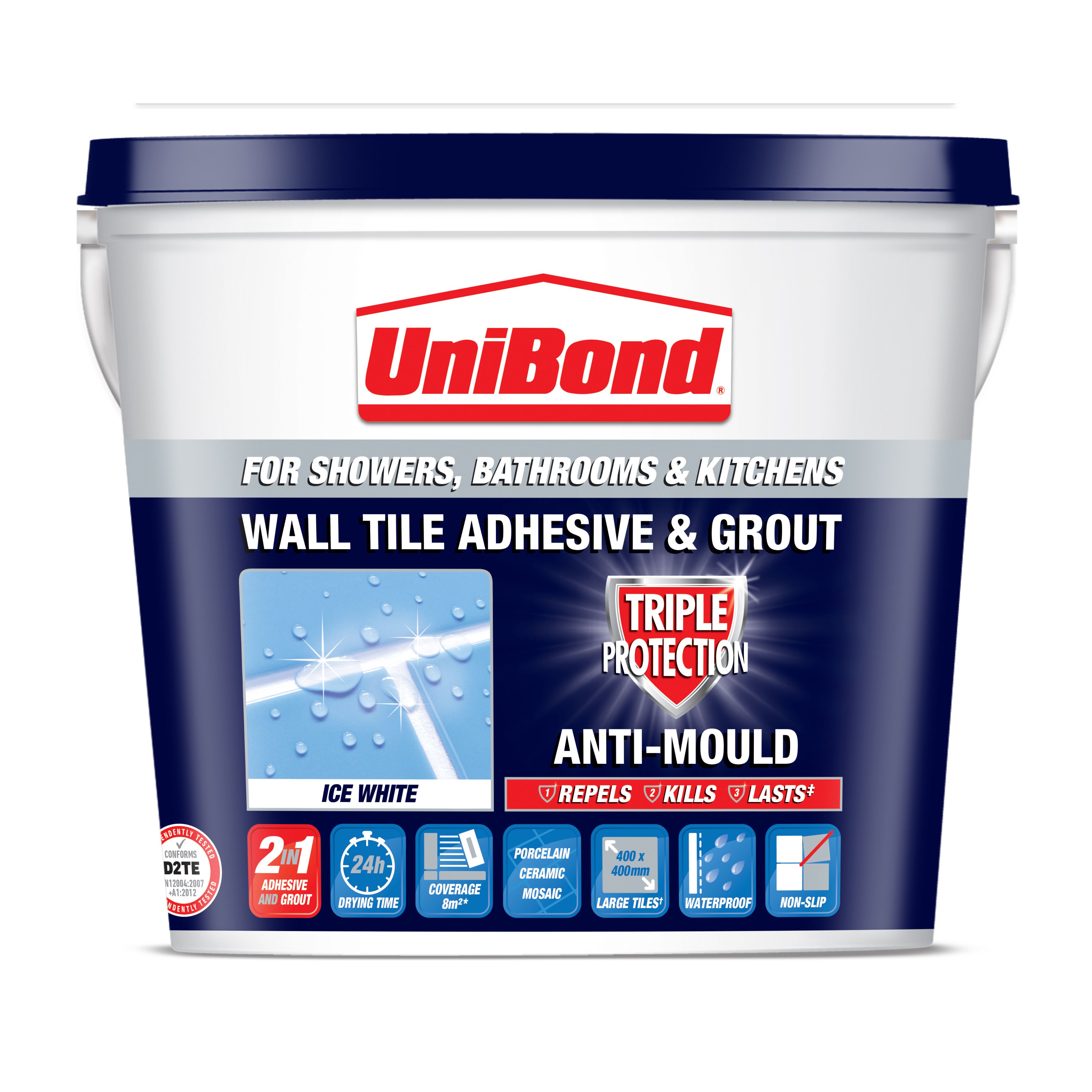 UniBond Ready mixed Ice white Tile Adhesive & grout, 6.4kg