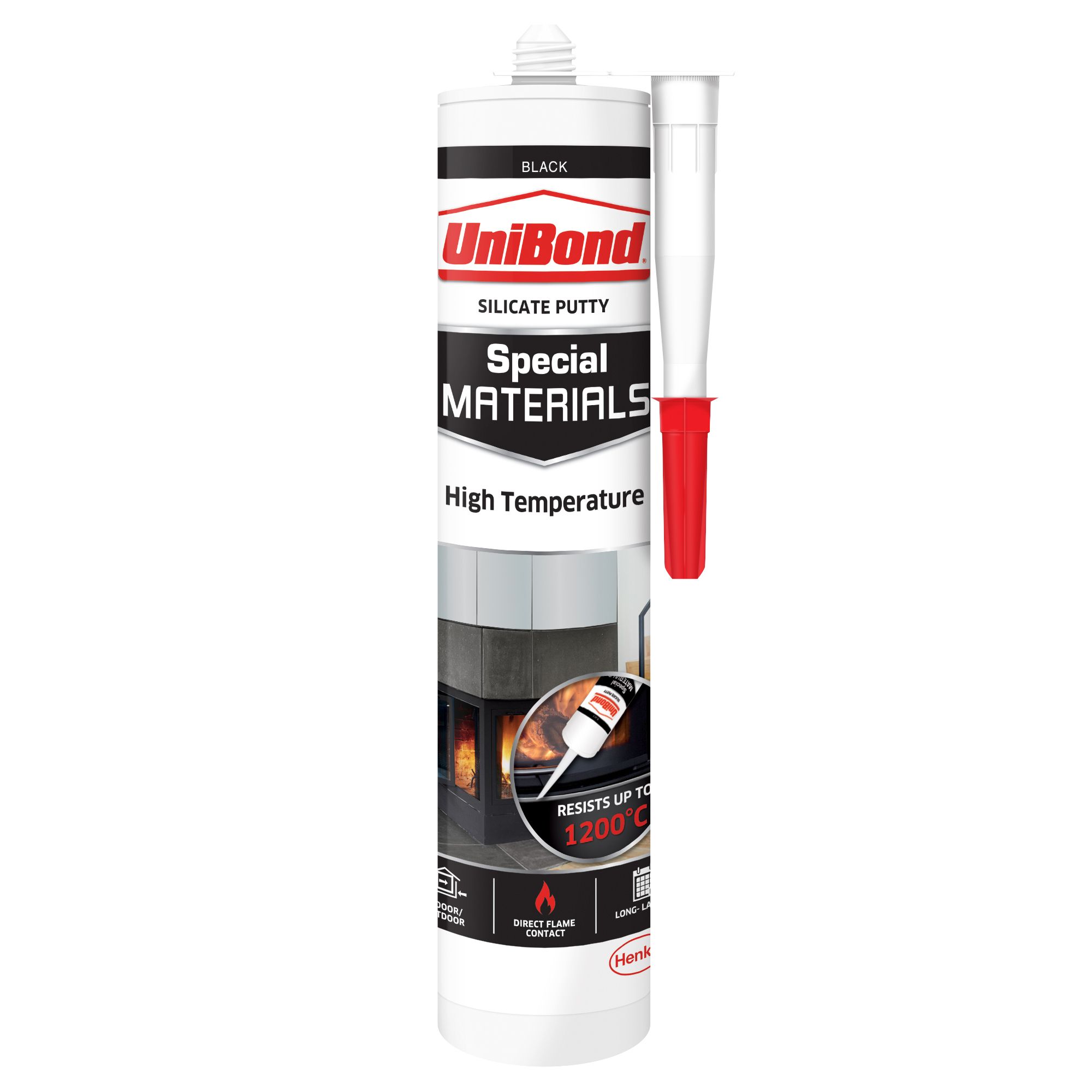 UniBond Special materials Black Silicone-based Fire resistant Sealant ...