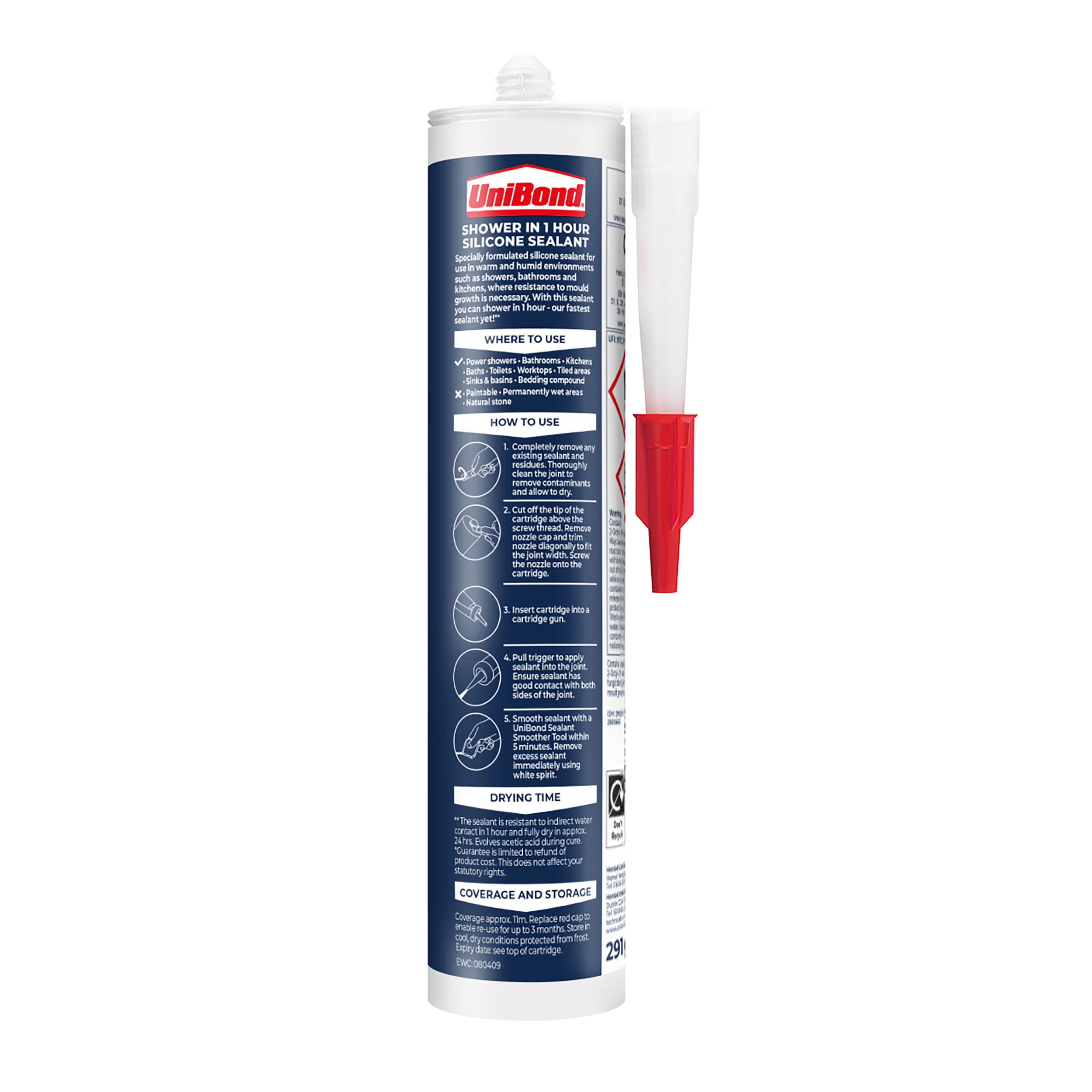 UniBond Speed Translucent Silicone-based Bathroom & kitchen Sealant ...