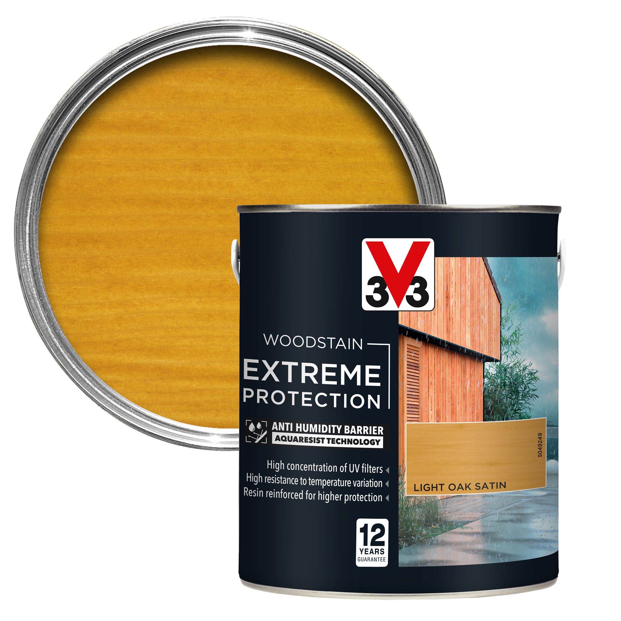 V33 Extreme protection Light Oak Satin Wood stain, 2.5L | DIY at B&Q