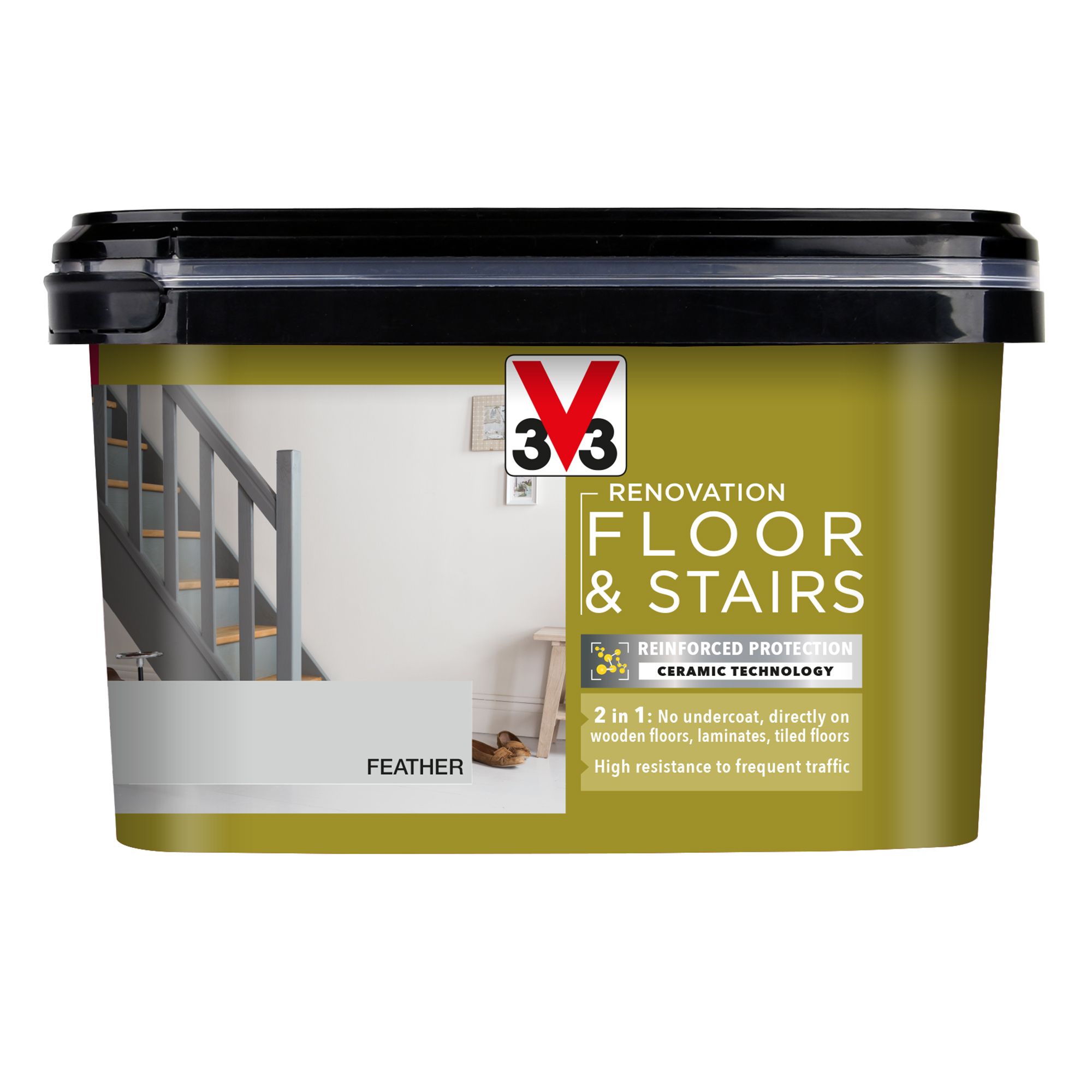 V33 High performance Feather Satinwood Floor & stair paint, 2L | DIY at B&Q