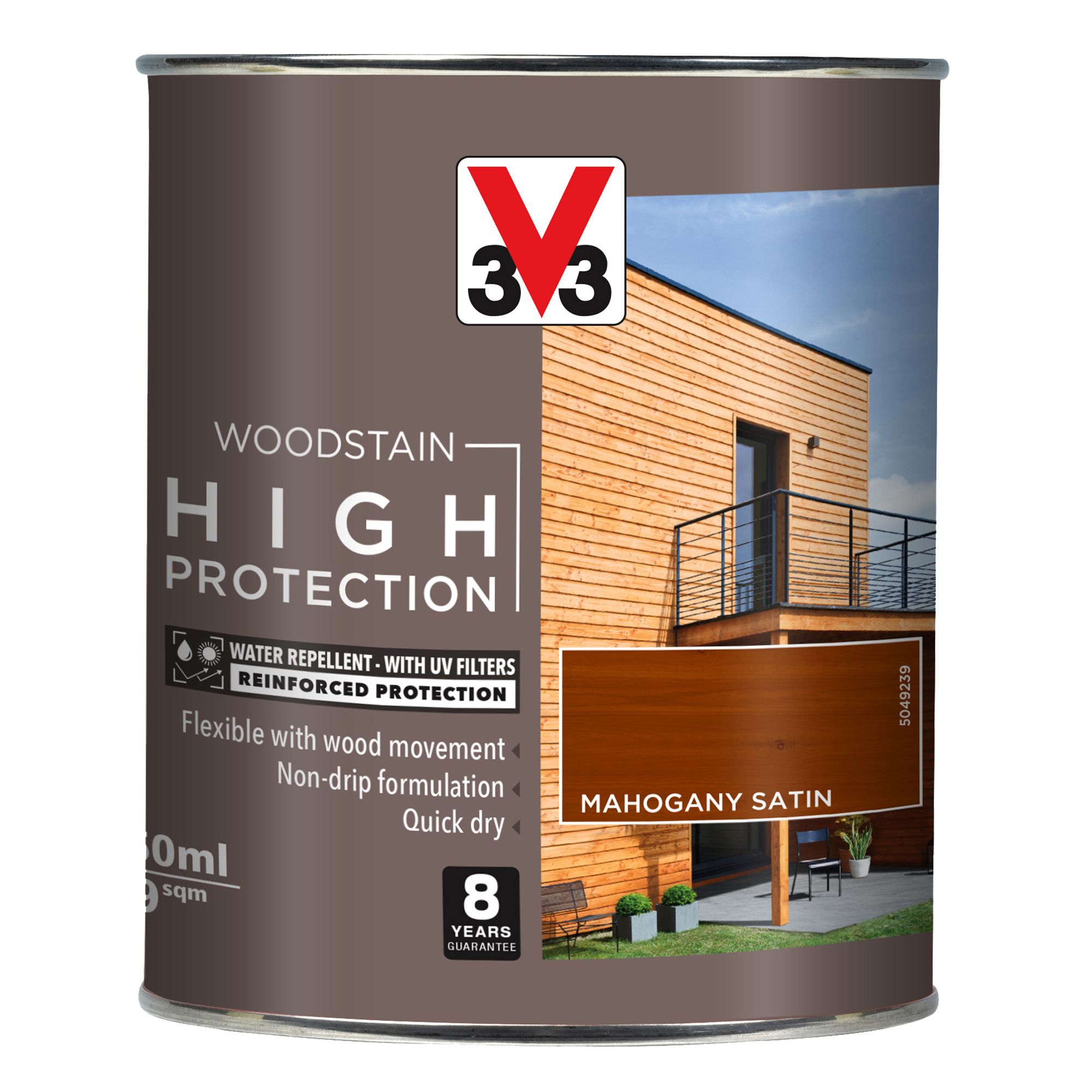 V33 High protection Mahogany Mid sheen Quick dry Wood stain, 750ml