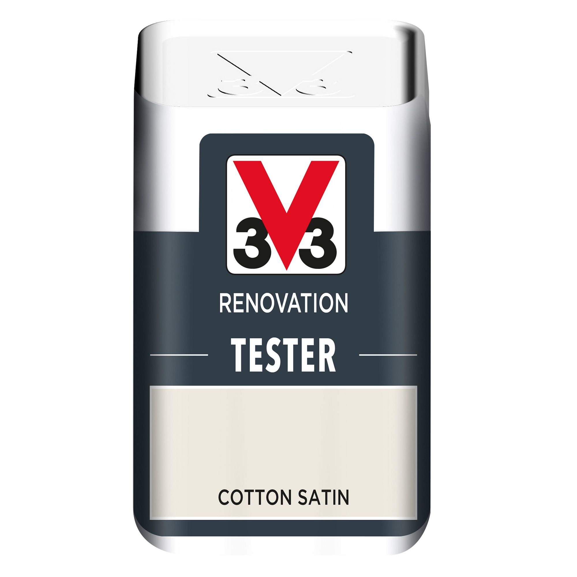 V33 Renovation Cotton Satinwood Multi-surface paint, 50ml Tester pot