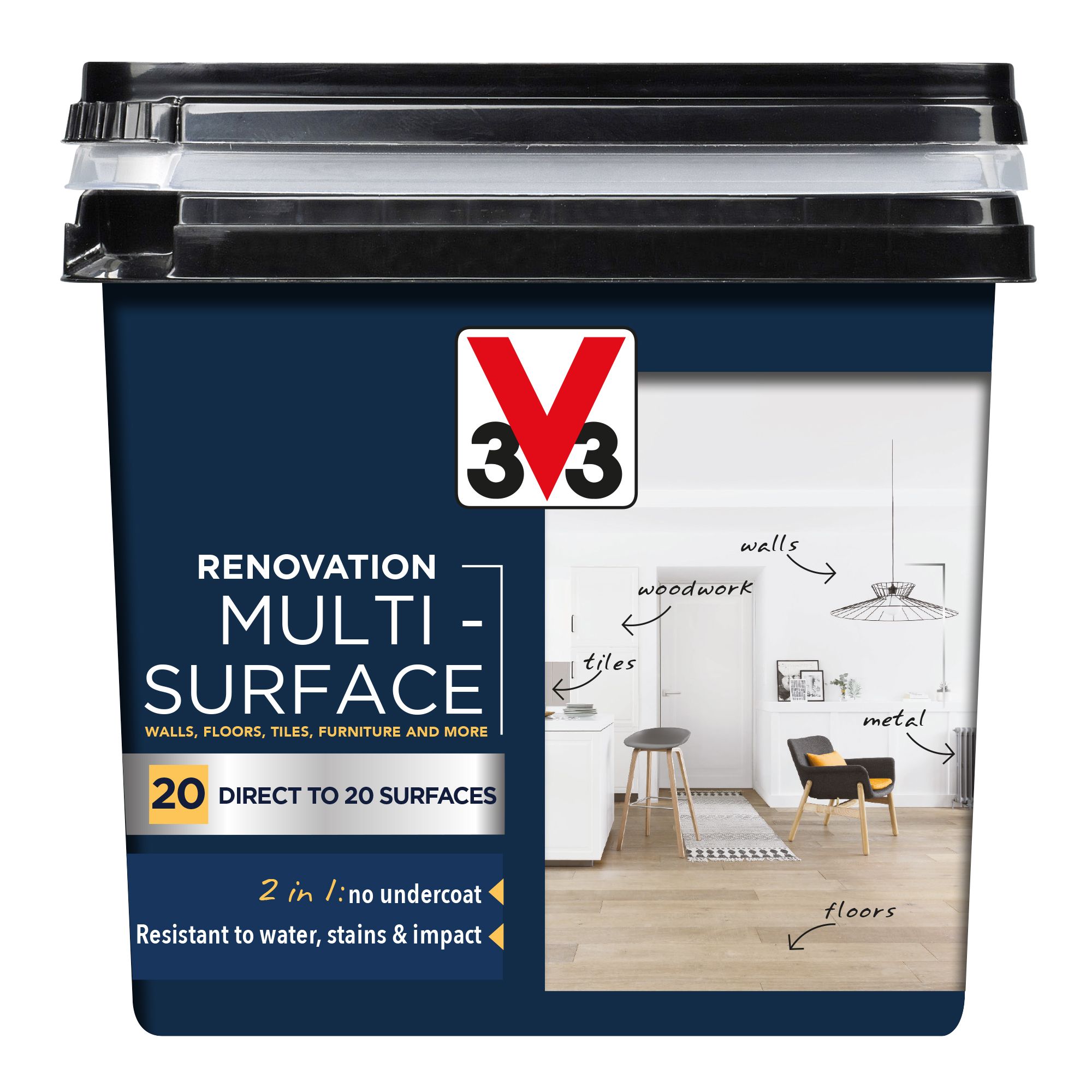 V33 Renovation Hemp Satinwood Multi-surface paint, 750ml | DIY at B&Q