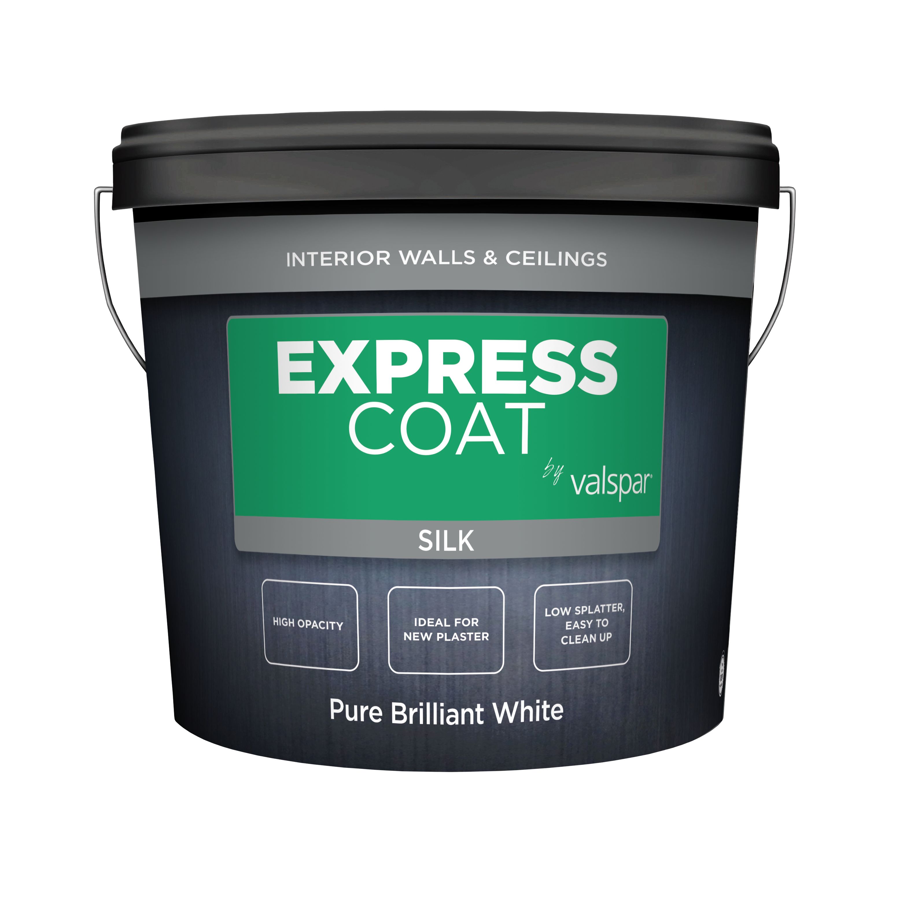 VALSPAR EXPRESS COAT PURE BRILLIANT WHITE SILK EMULSION PAINT, 10L