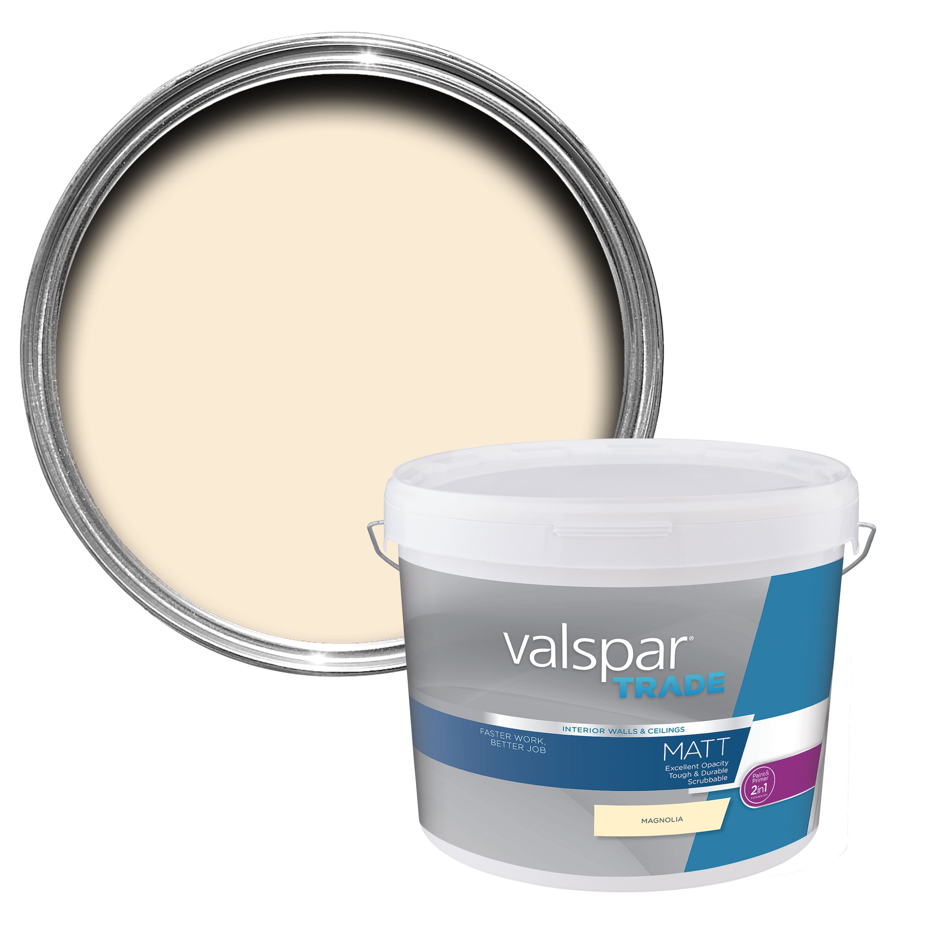 Valspar Trade Magnolia Matt Emulsion paint, 10L