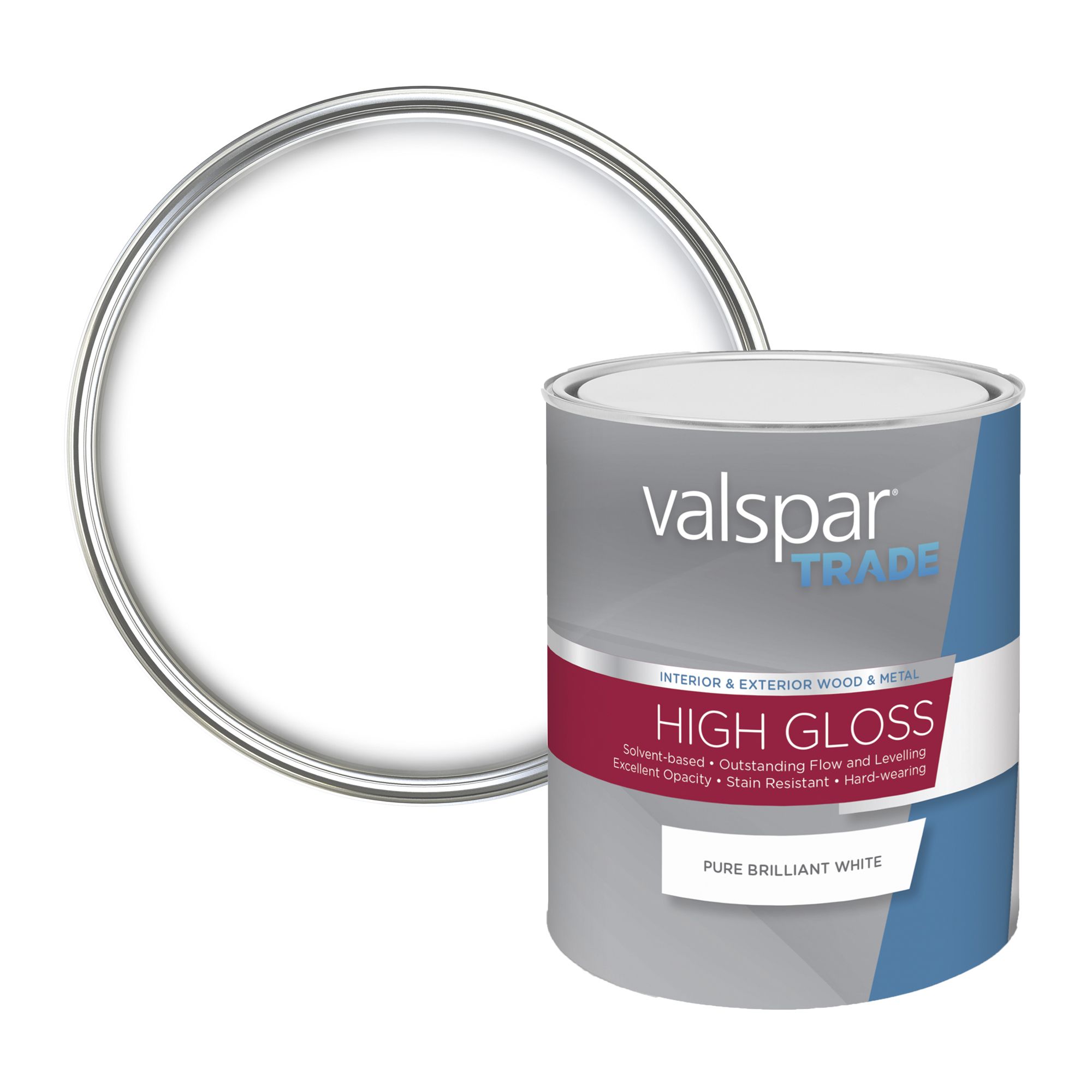 Valspar Trade Pure brilliant white Gloss Metal & wood paint, 1L | DIY ...