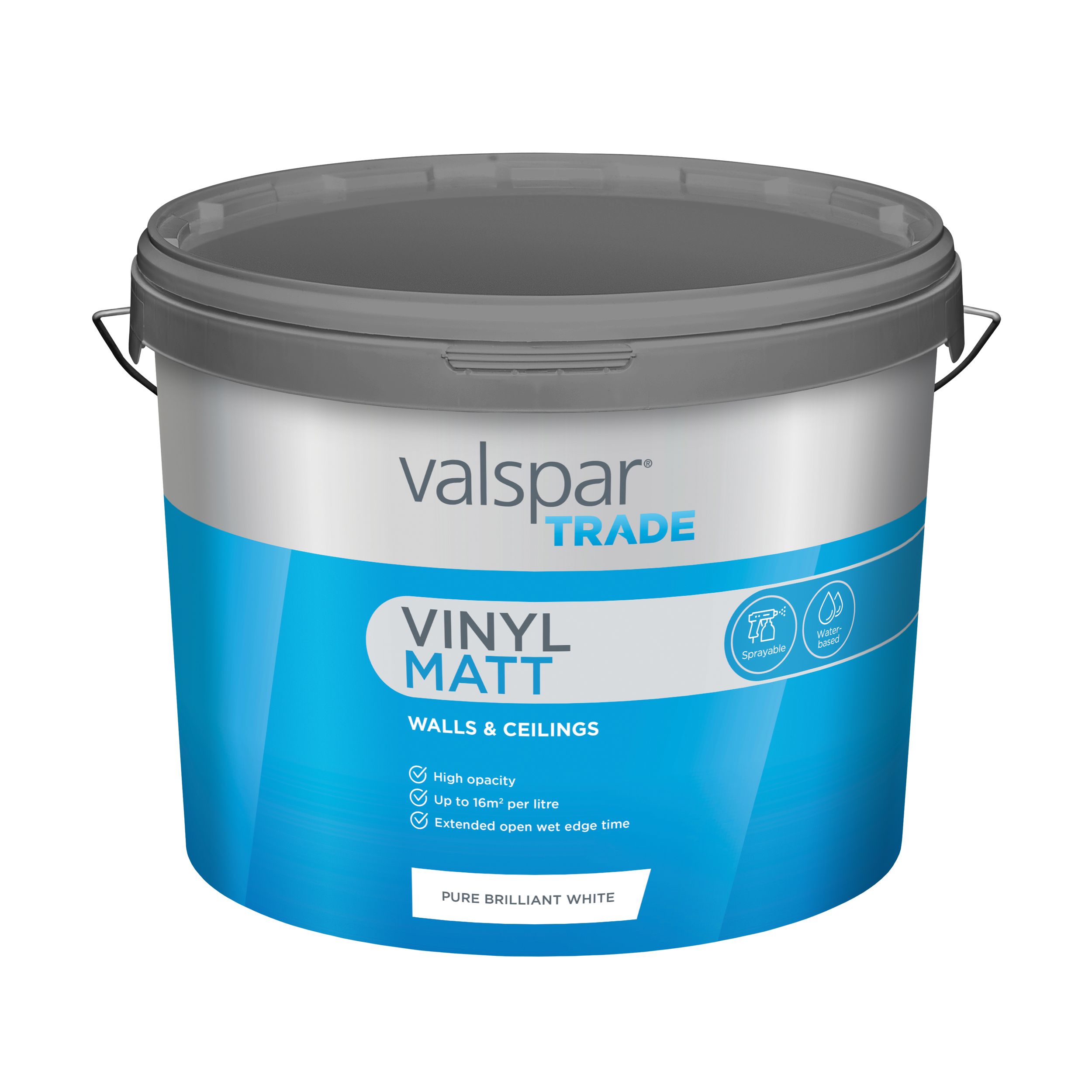 Valspar Trade Pure Brilliant White Vinyl matt Wall & ceiling Emulsion ...