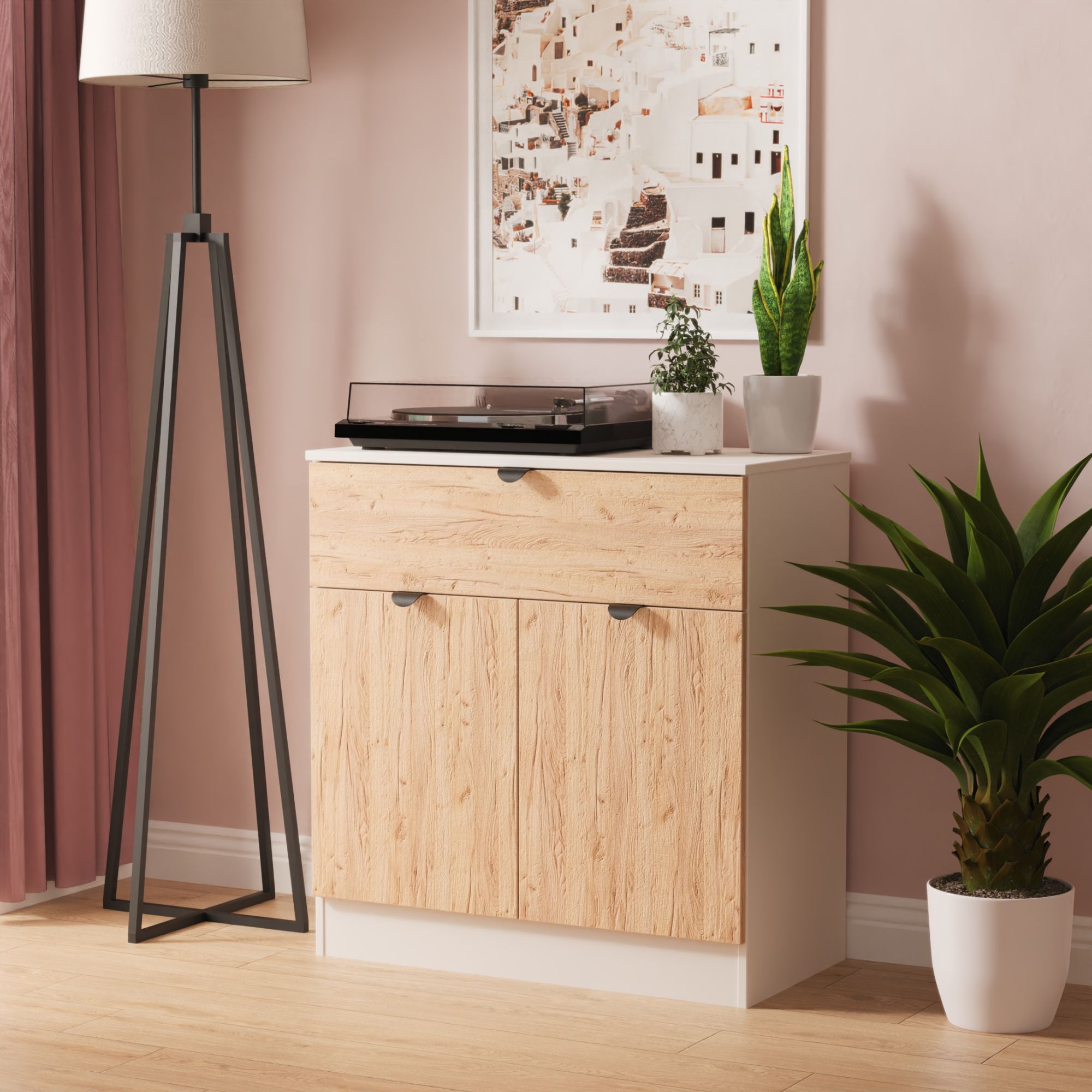 Varese Ready assembled Matt kashmir 1 drawer Sideboard (H)785mm (W ...