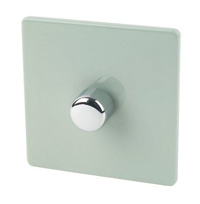 Varilight Flat Gloss Green 1 gang profile Single Screwless Dimmer switch