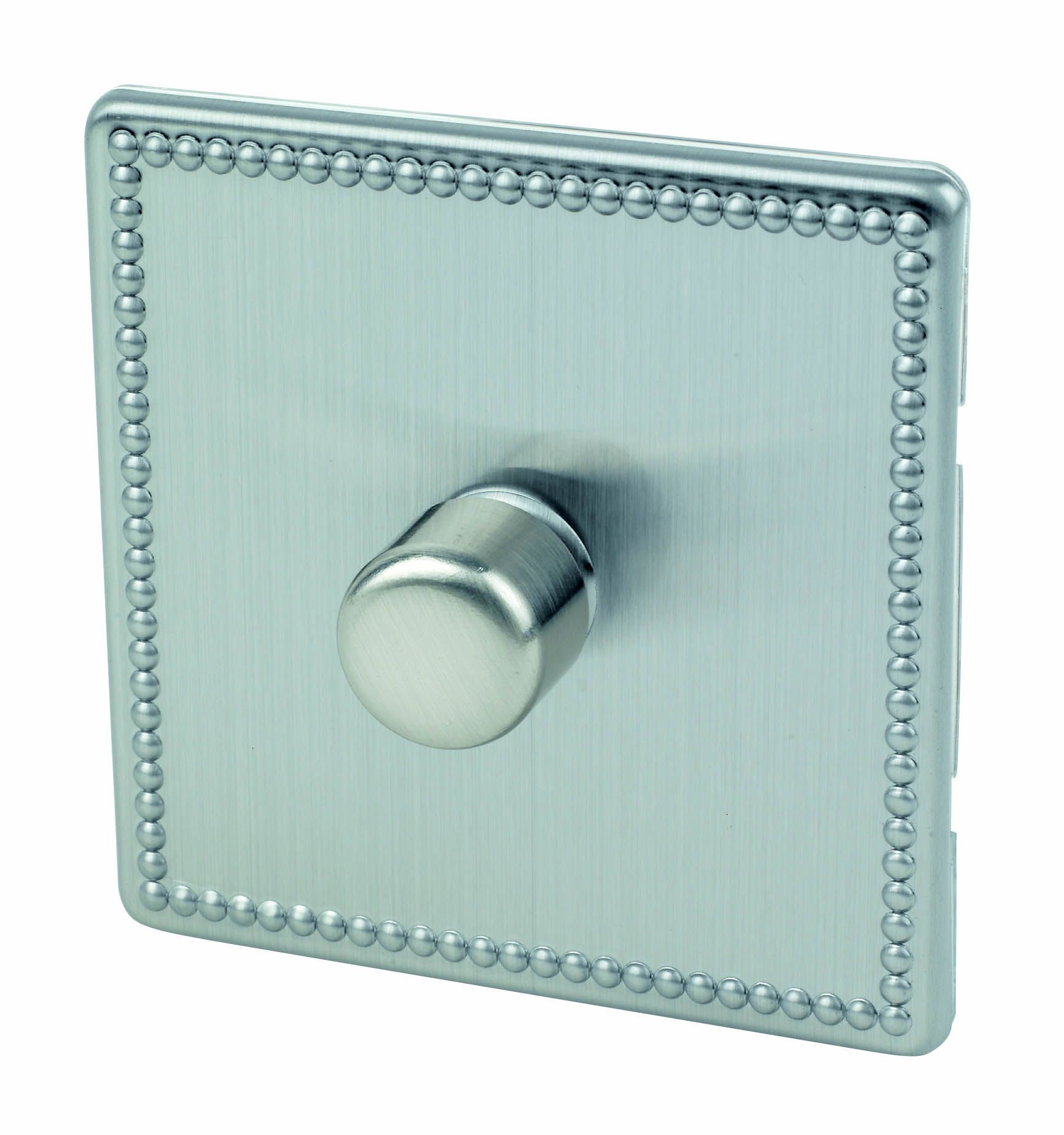 Varilight Flat Silver Steel effect 1 gang profile Single Screwless ...