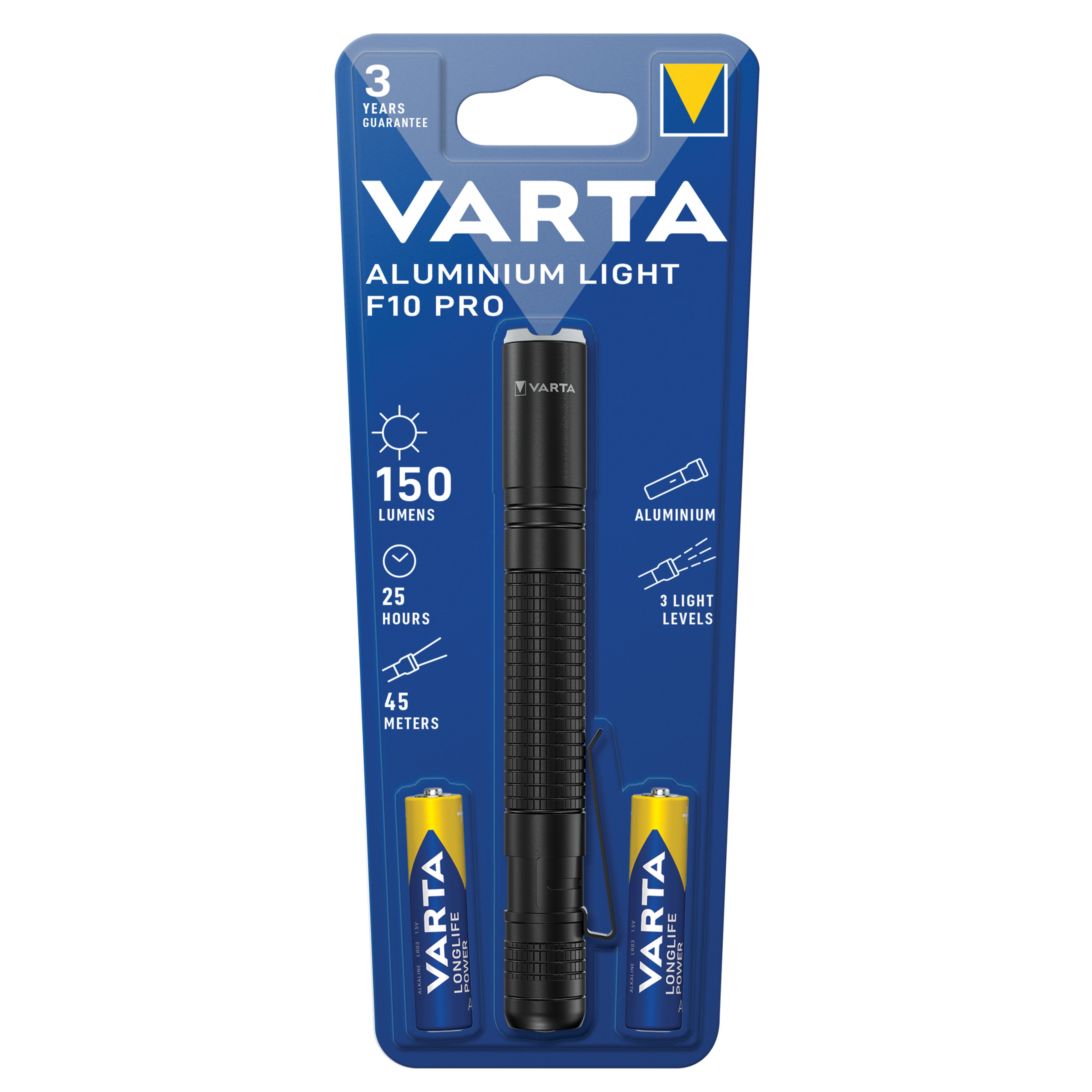 Varta Black 150lm LED Battery-powered Portable flashlight
