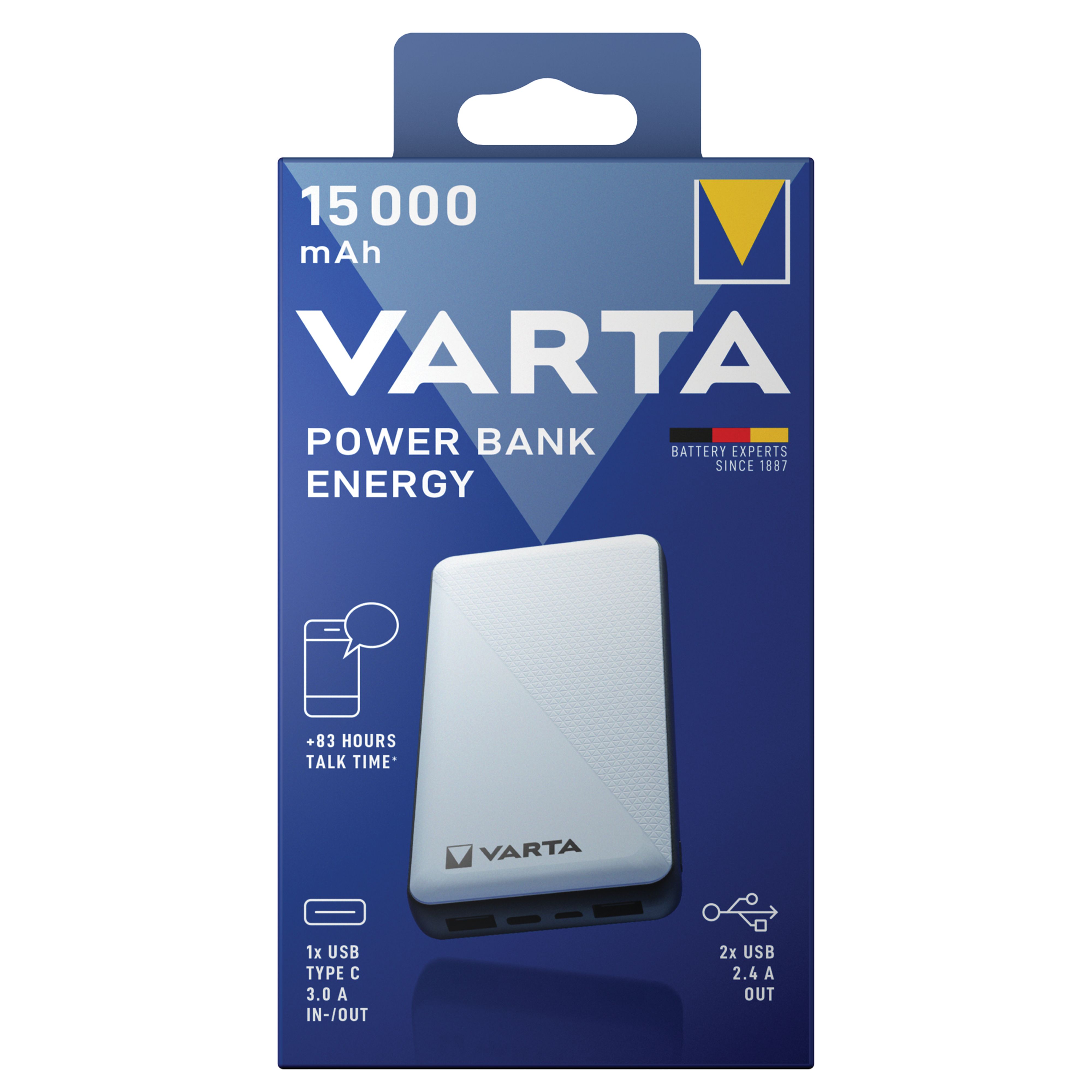Varta Electrical White Portable Hybrid Power bank 10000mAh