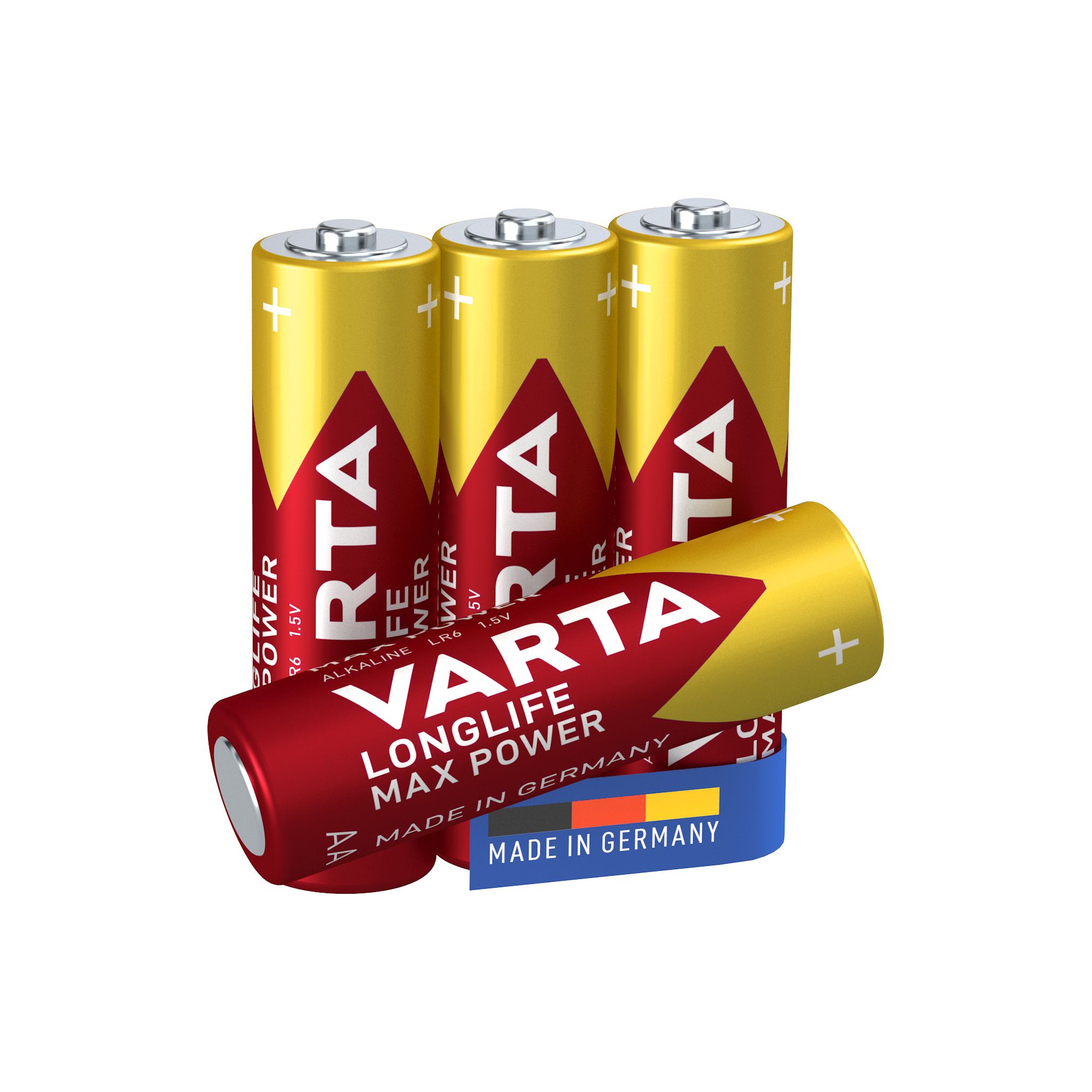 Varta Longlife Max Power 1.5V AA Batteries, Pack of 4