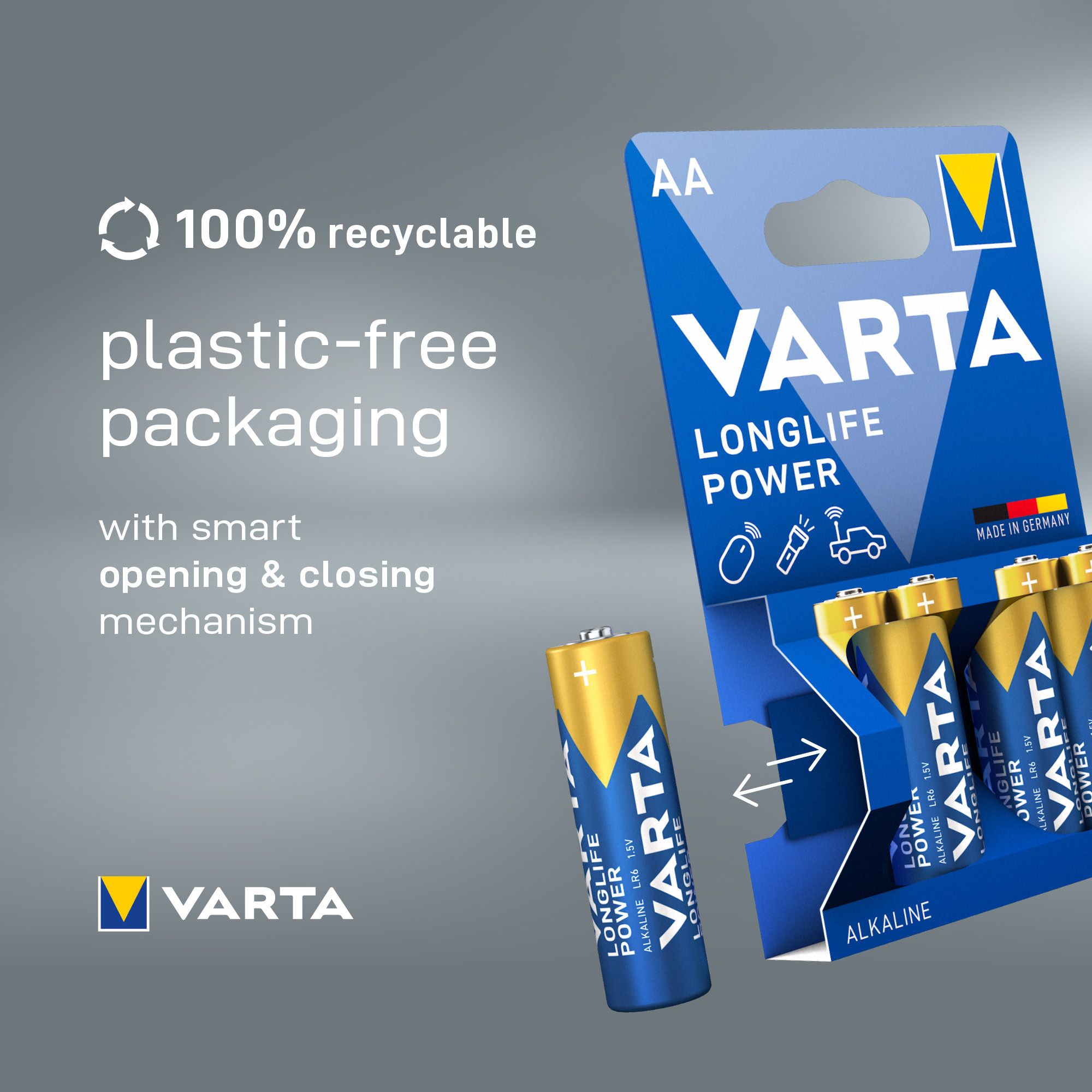 Varta Longlife Power 1.5V AA Batteries, Pack of 40