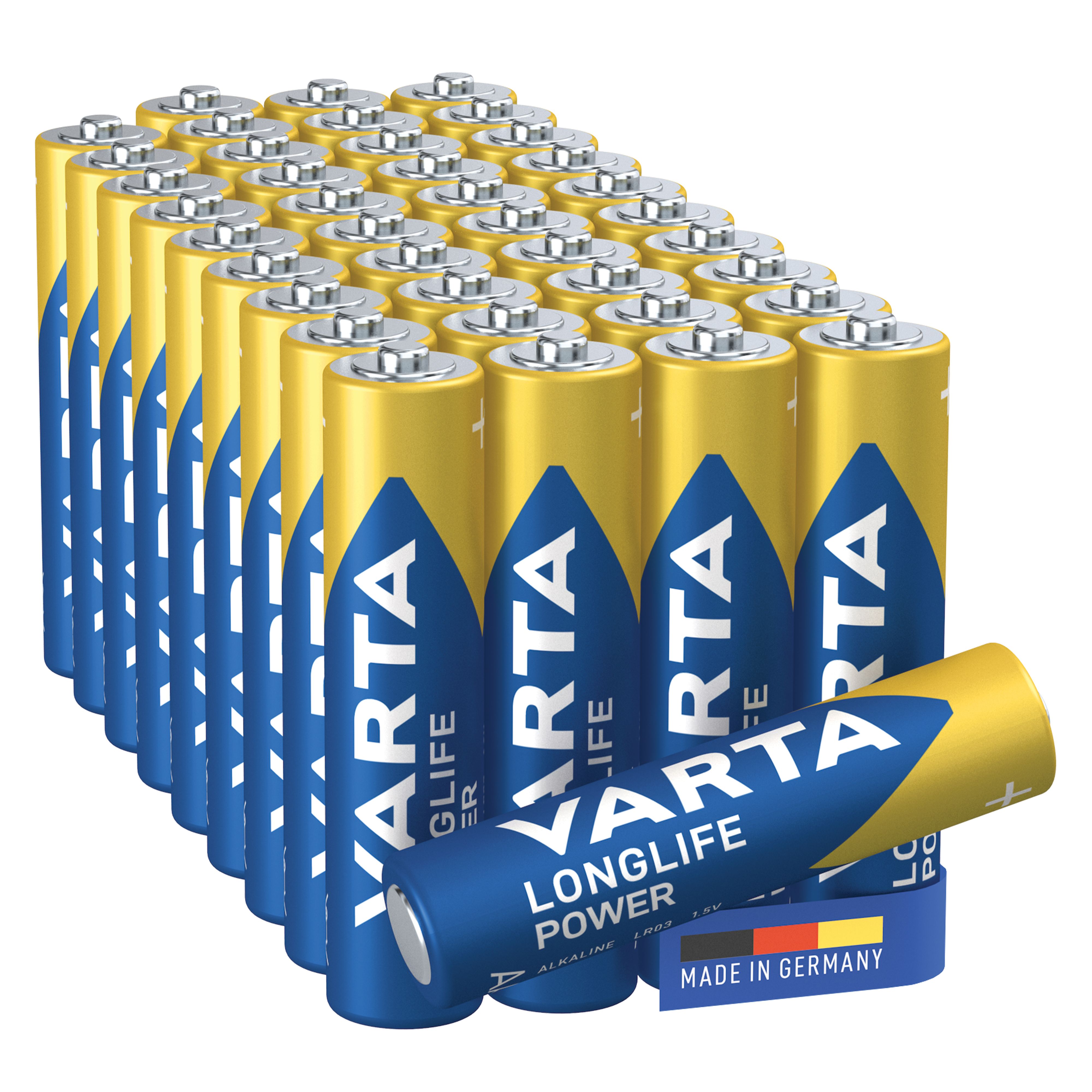 Varta Longlife Power 1.5V AAA Batteries, Pack of 40