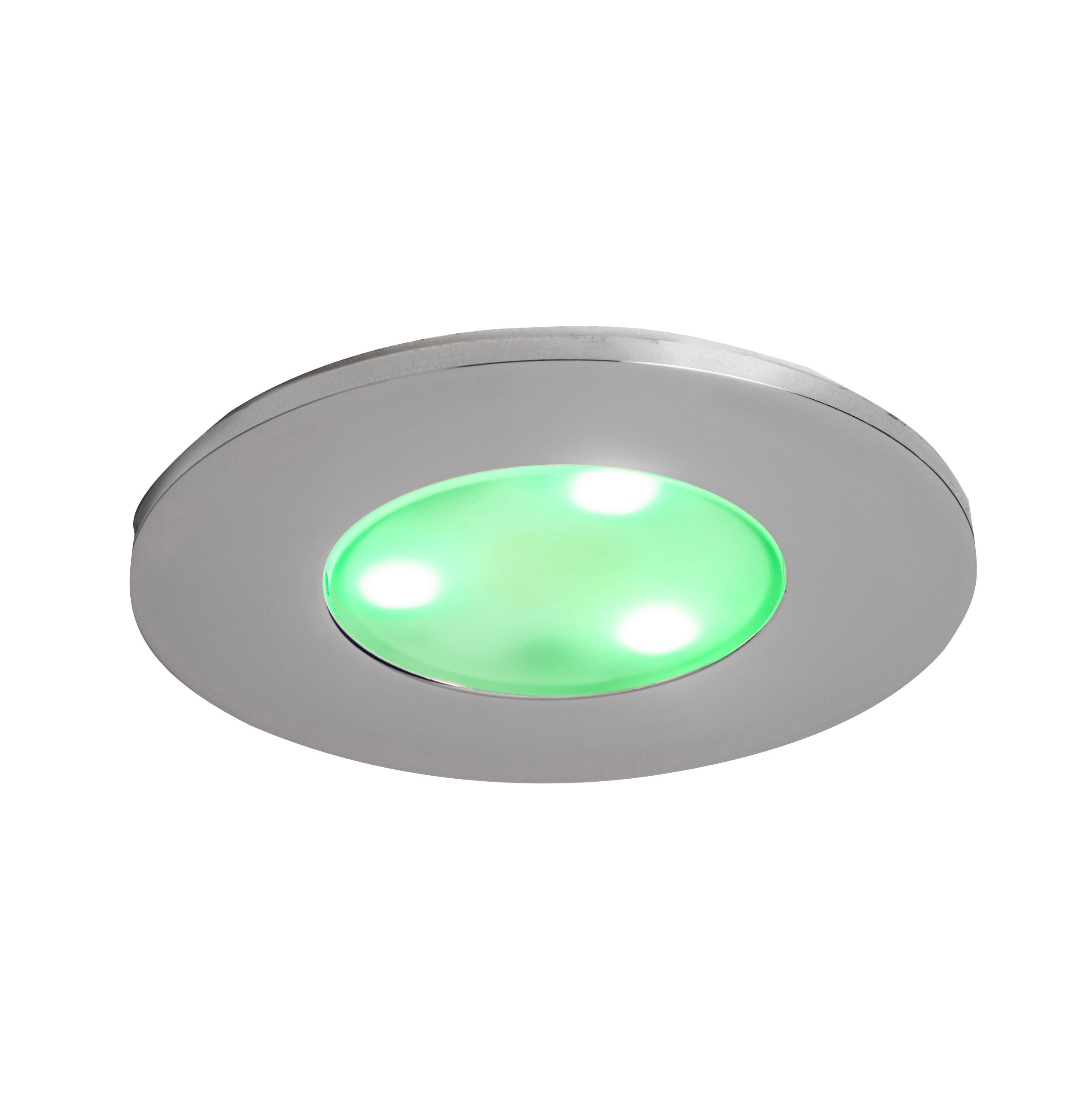 Veezio Chrome effect Non-adjustable LED RGB & warm white Downlight 7W IP65
