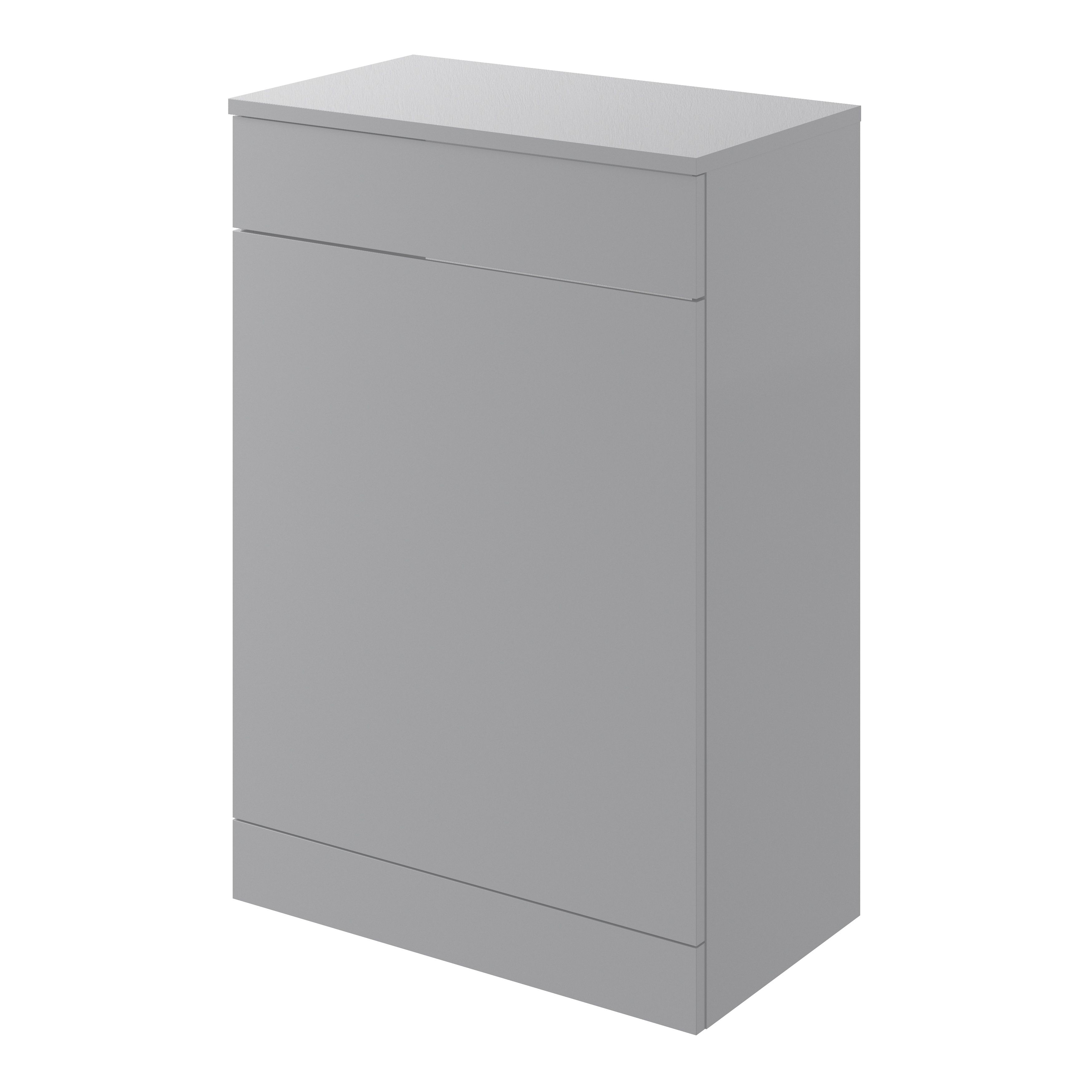 Veleka Gloss Grey Freestanding Toilet Cabinet (W)552mm (H)810mm | DIY ...