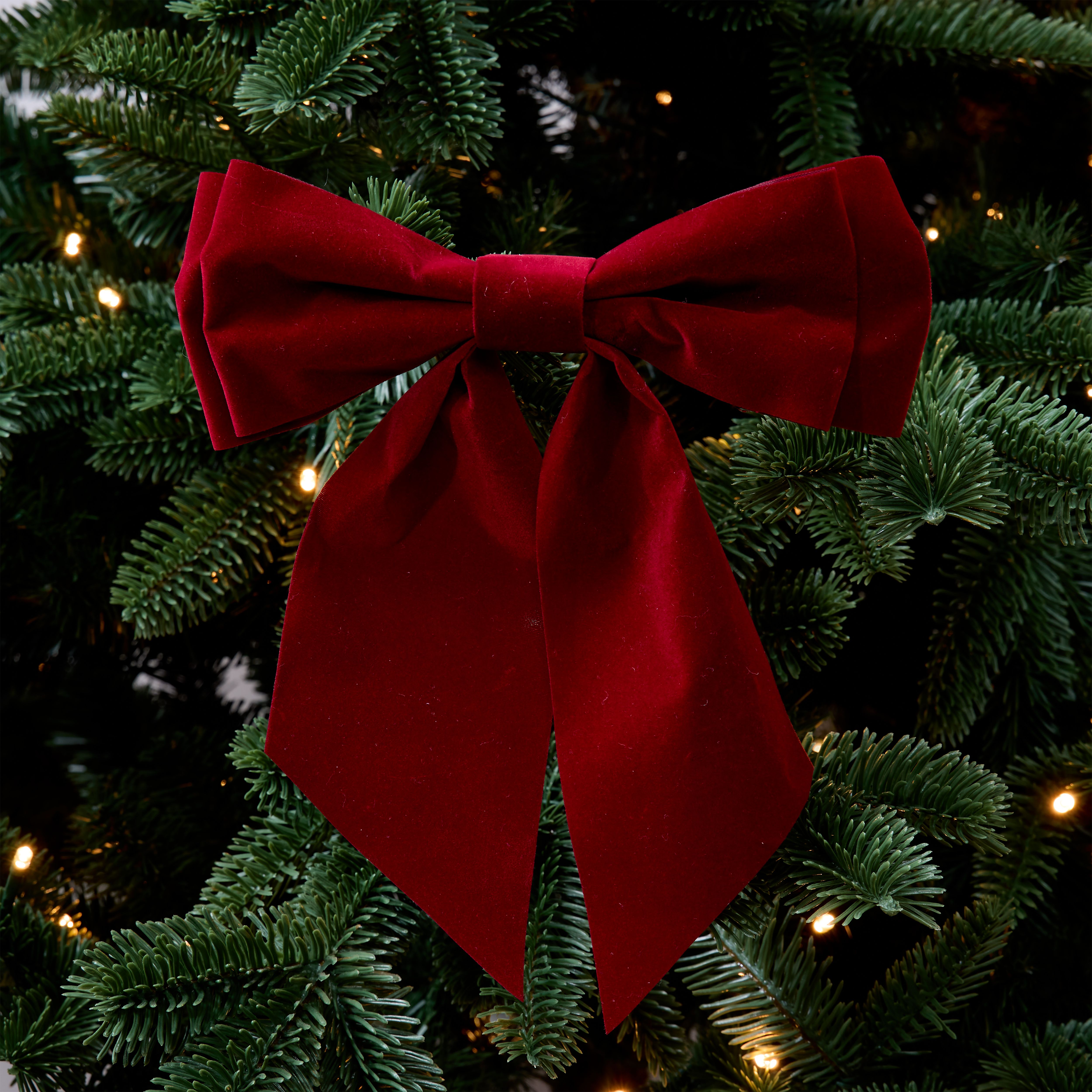 Velvet bow Decoration - Red