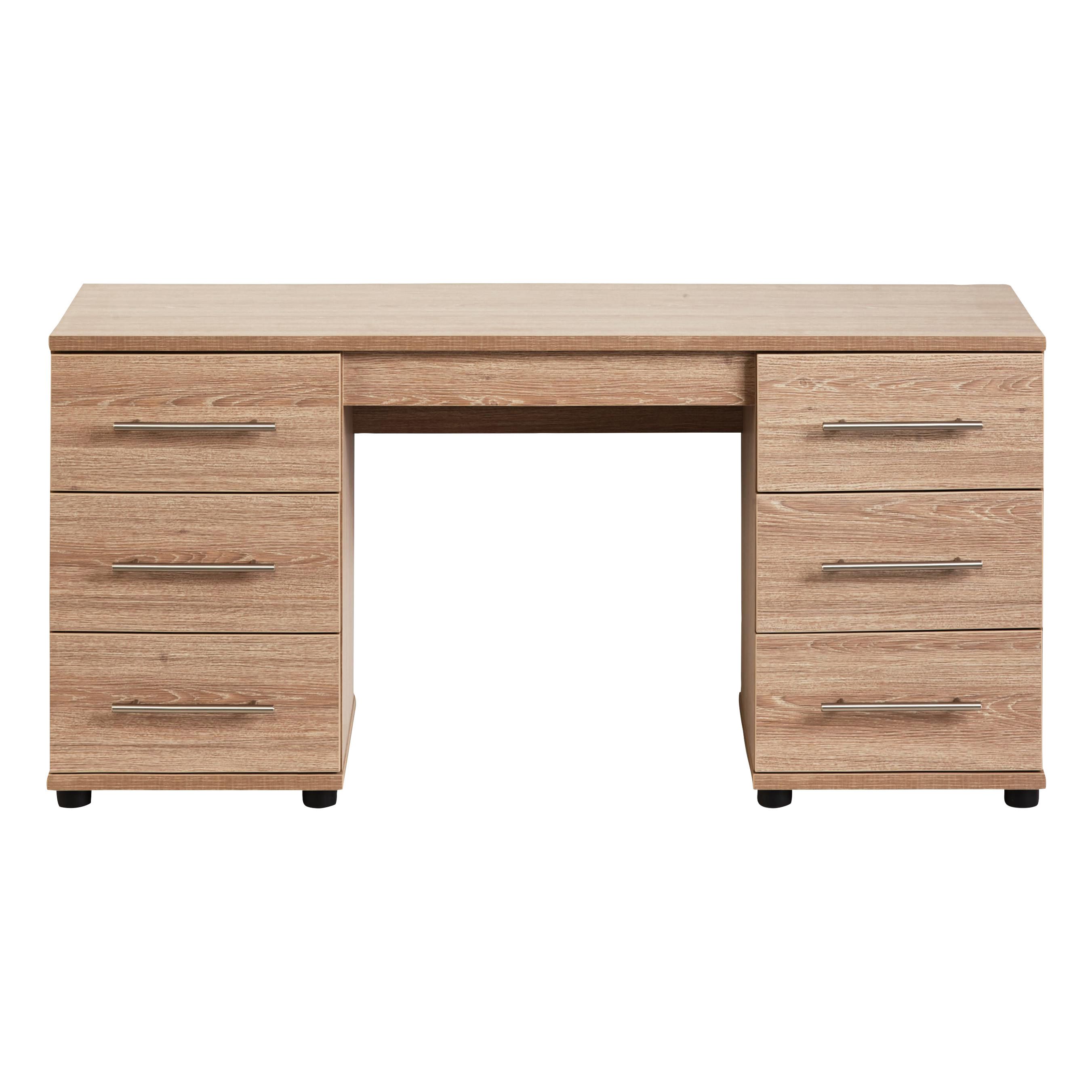 Vermont Brown oak effect Dressing table (H)662mm (W)1374mm (D)424mm ...